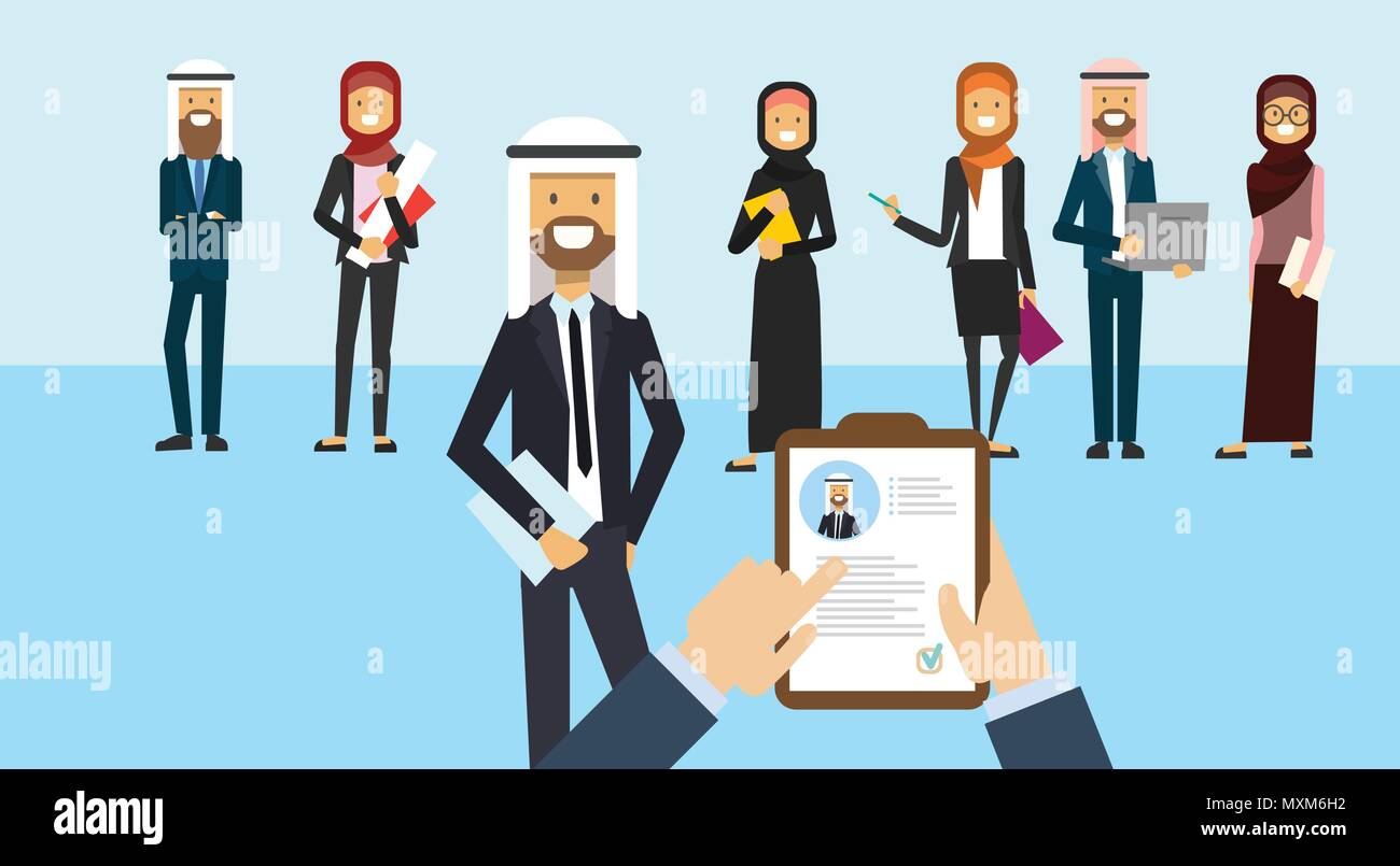 Interview mit einer arabischen frau Stock-Vektorgrafiken kaufen - Alamy