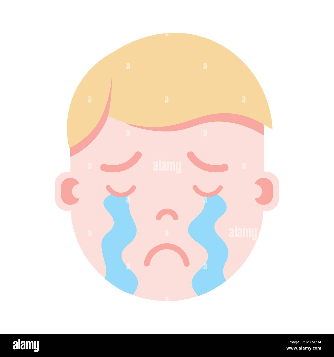 Weinendes manngesicht Stock-Vektorgrafiken kaufen - Alamy