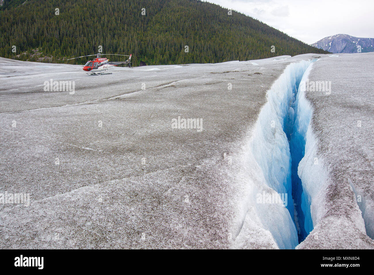 Gletscherspalte in Juneau Icefield, Mendenhall Gletscher, Alaska, North ...