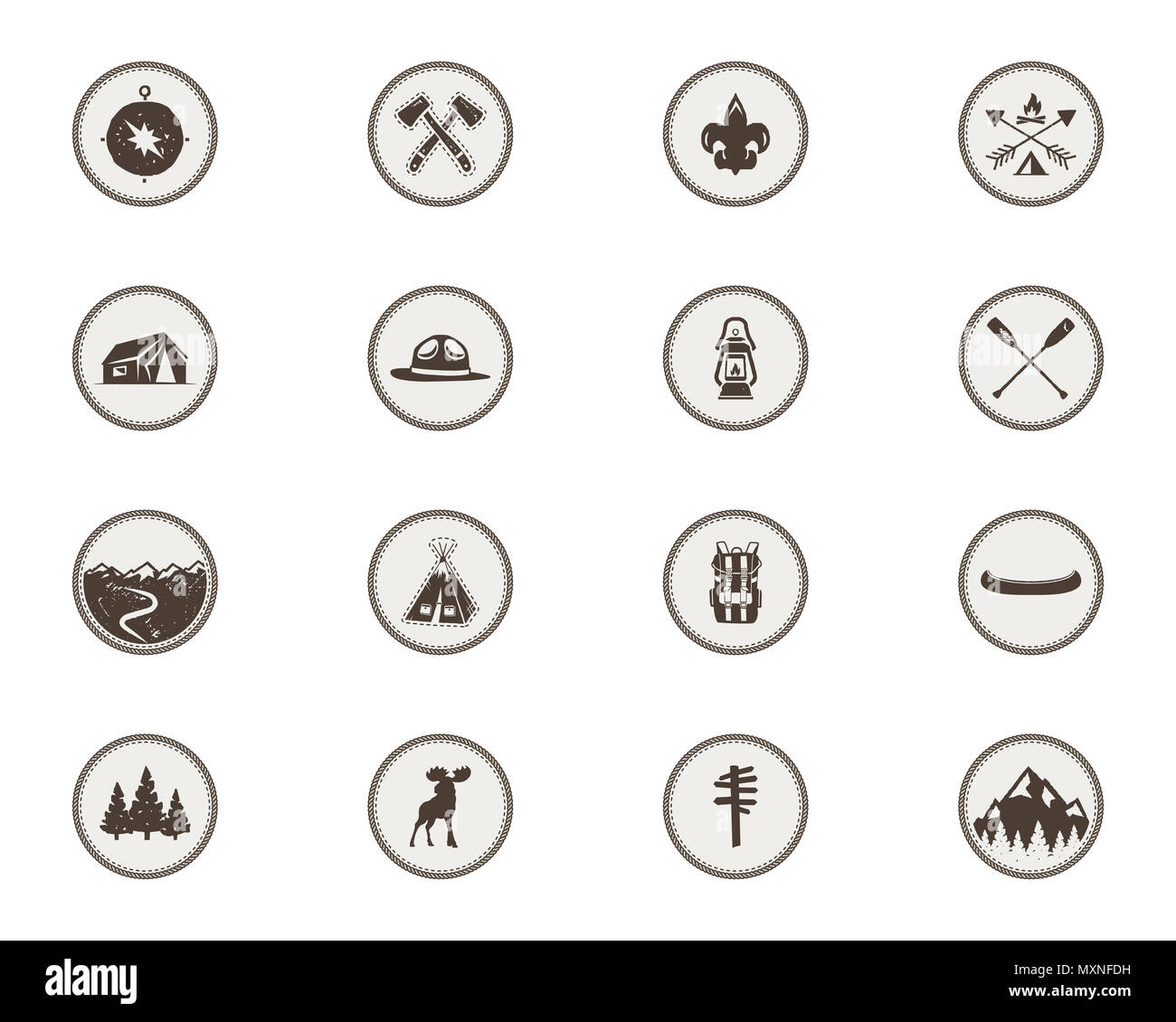 Pfadfinder Symbole, Patches. Die vollständige Bündel. Camping Aufkleber ...