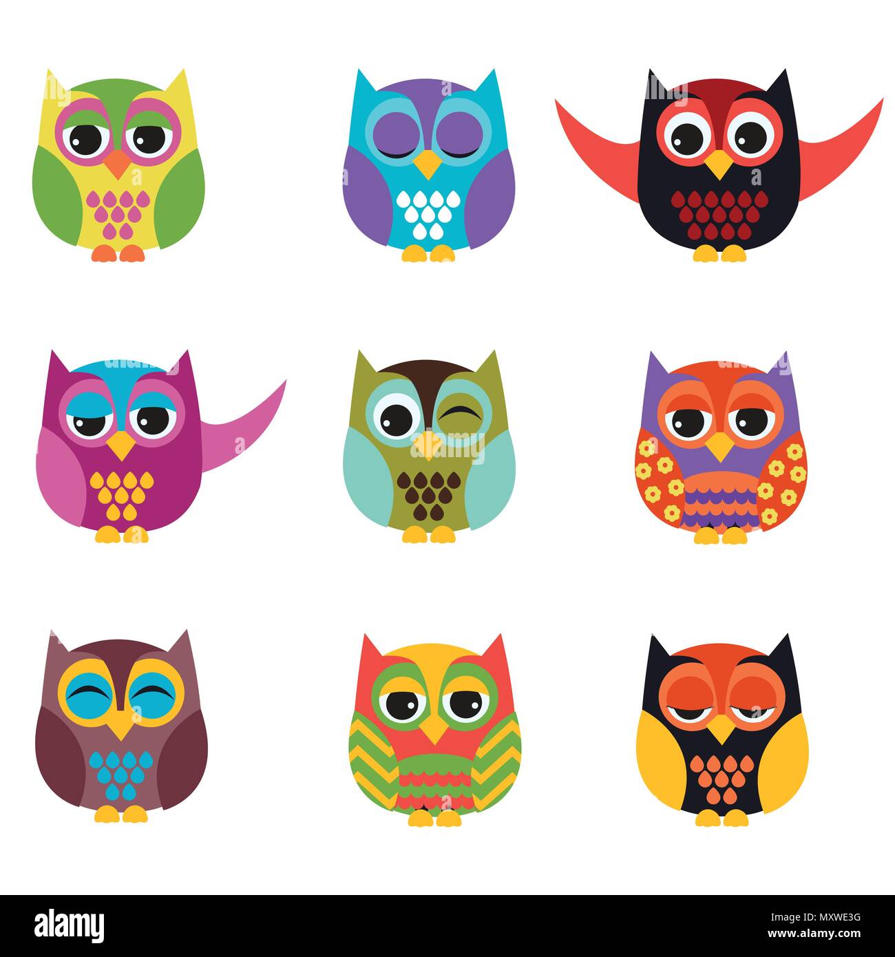 Eule symbole Stock-Vektorgrafiken kaufen - Alamy