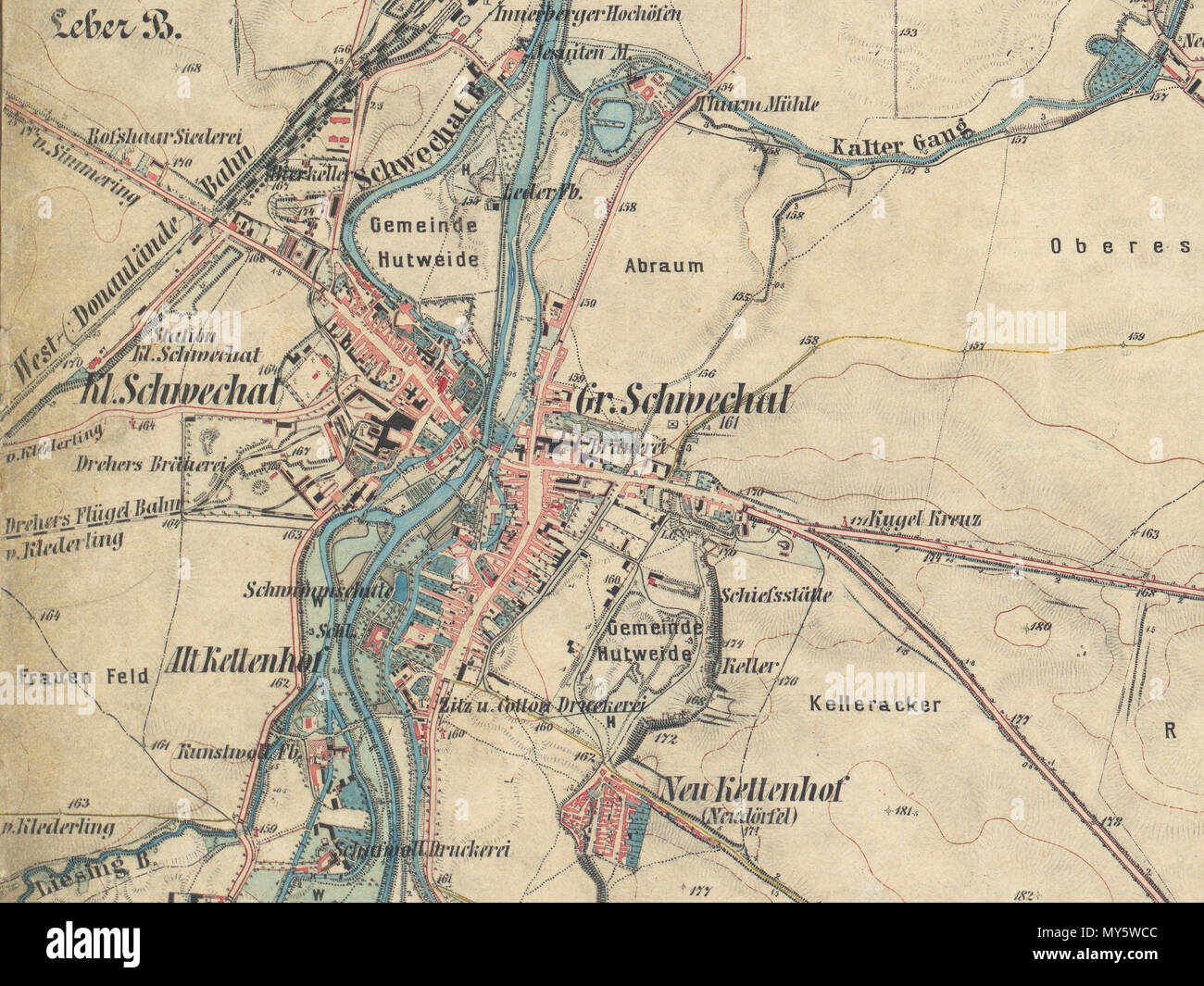. Englisch: Karte von Schwechat bei Wien, 1873 English: Ausschnitt aus ...