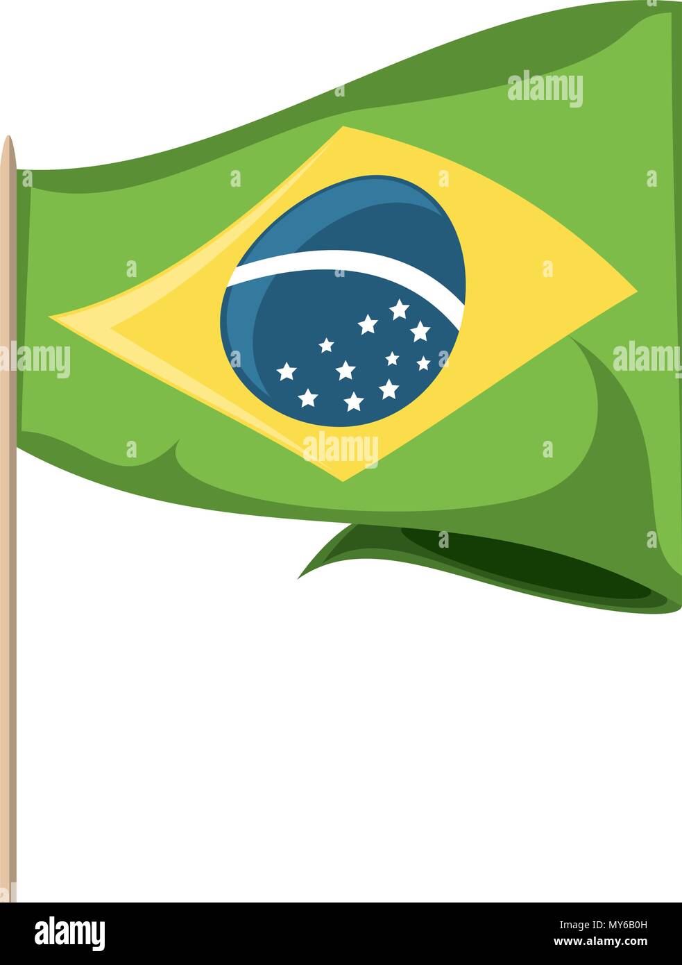 Brasilien Flagge Symbol auf weißem Hintergrund, Vector Illustration ...
