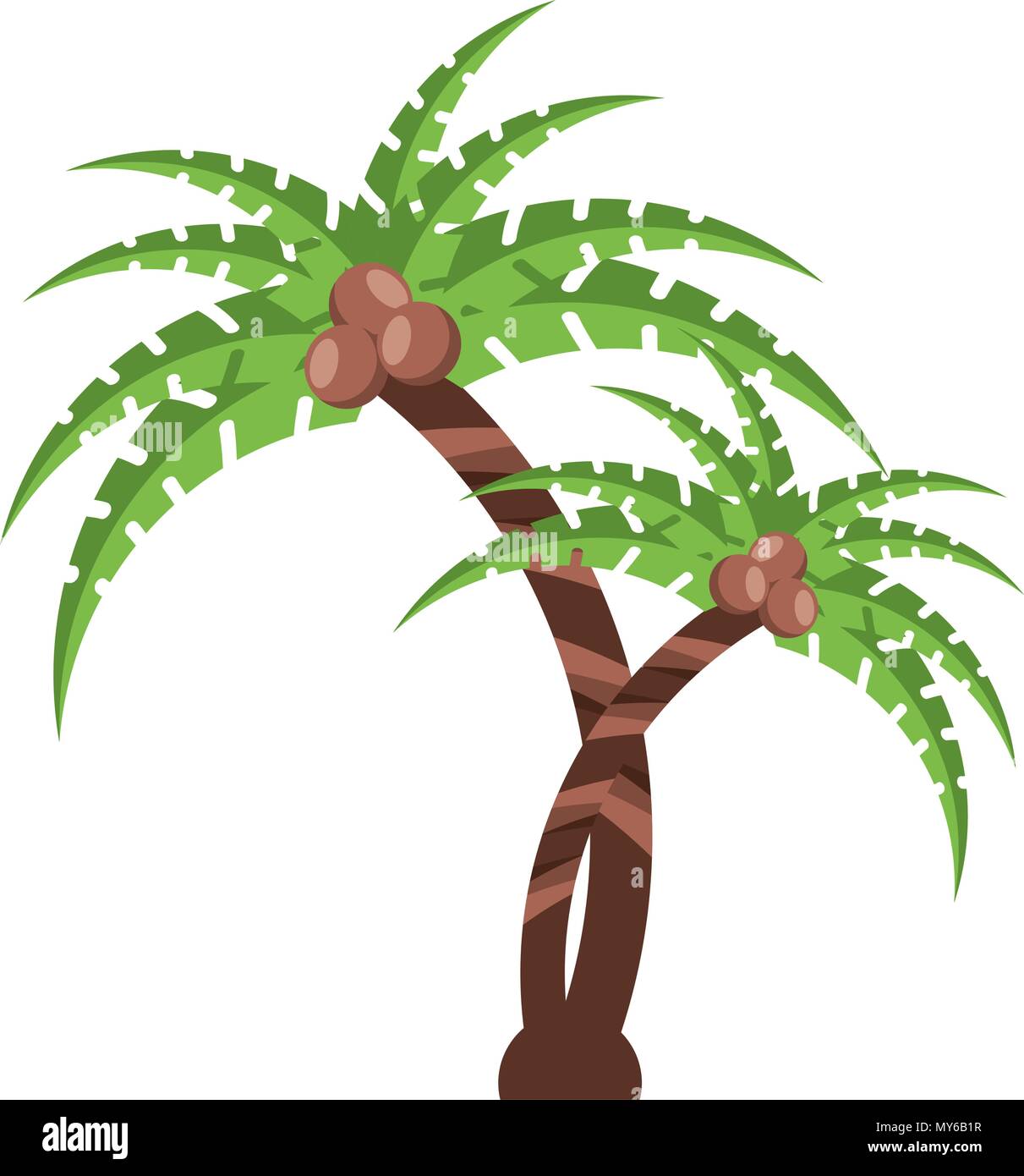 Tropische Palmen Symbol auf weißem Hintergrund, Vector Illustration ...
