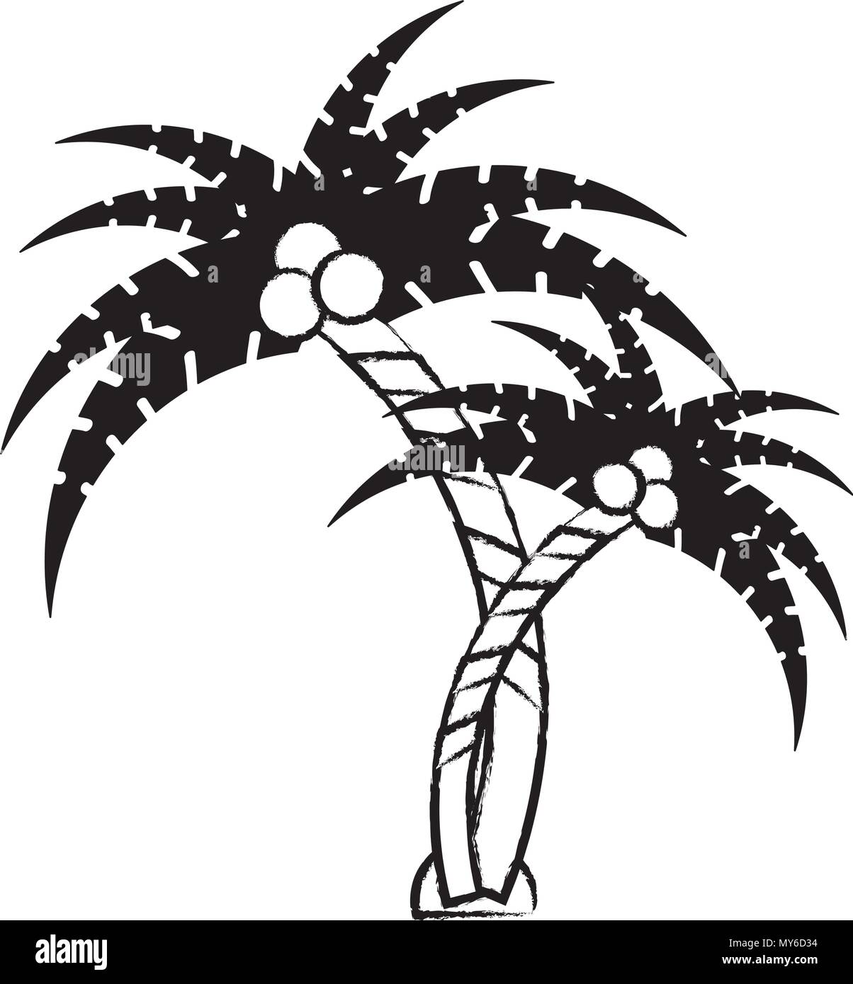 Tropische Palmen Symbol auf weißem Hintergrund, Vector Illustration ...