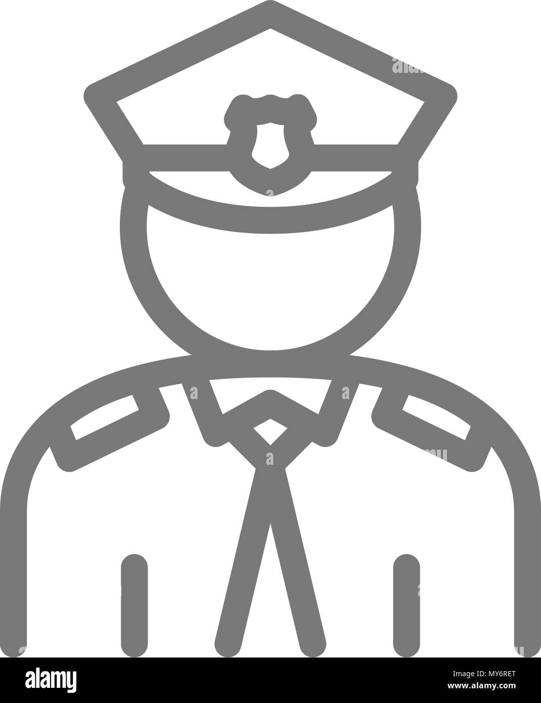 Einfach, Polizei, Offizier, cop Symbol Leitung. Symbol und Zeichen ...