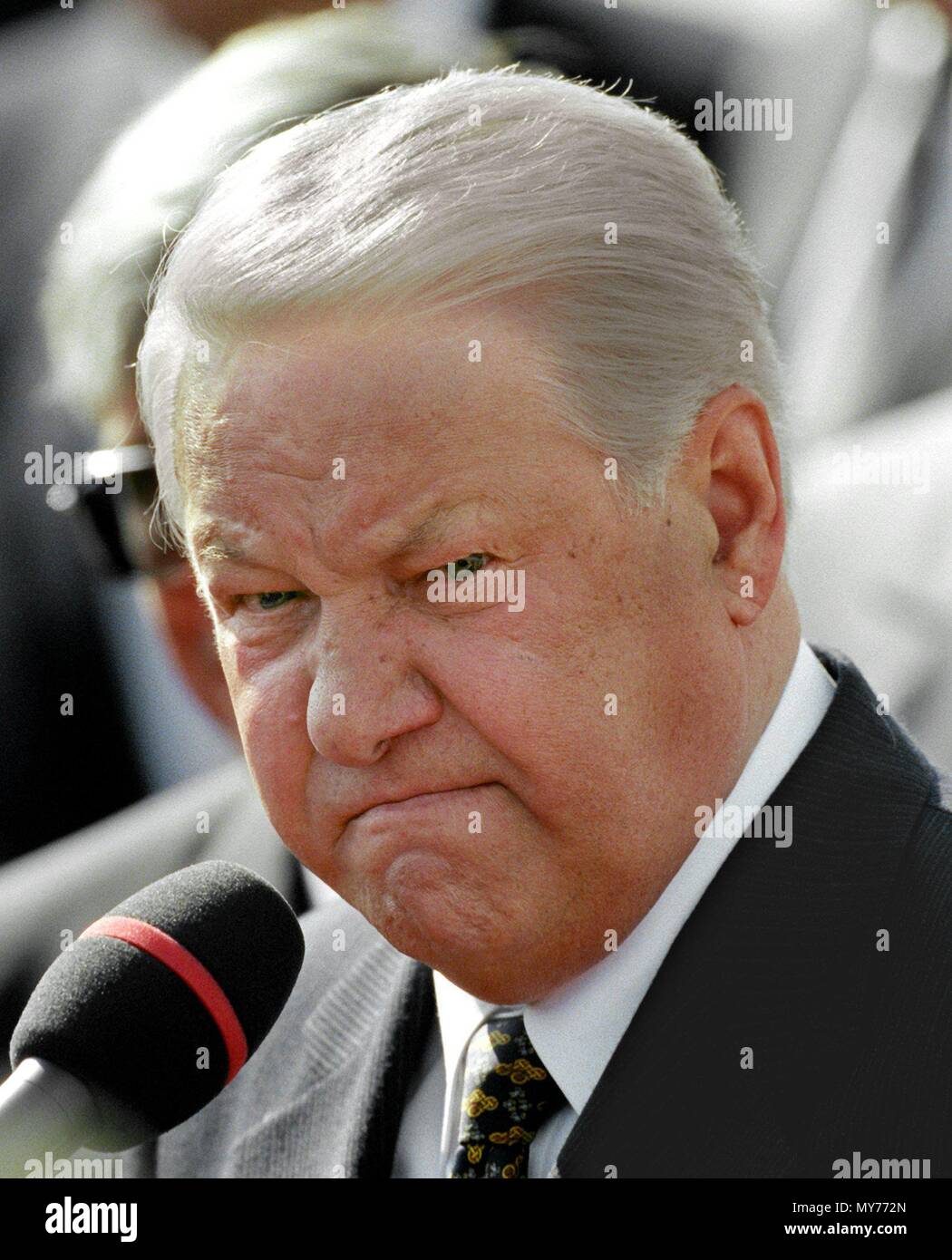 Der russische Präsident Boris Jelzin in Bonn, Deutschland, am 08. Juni ...