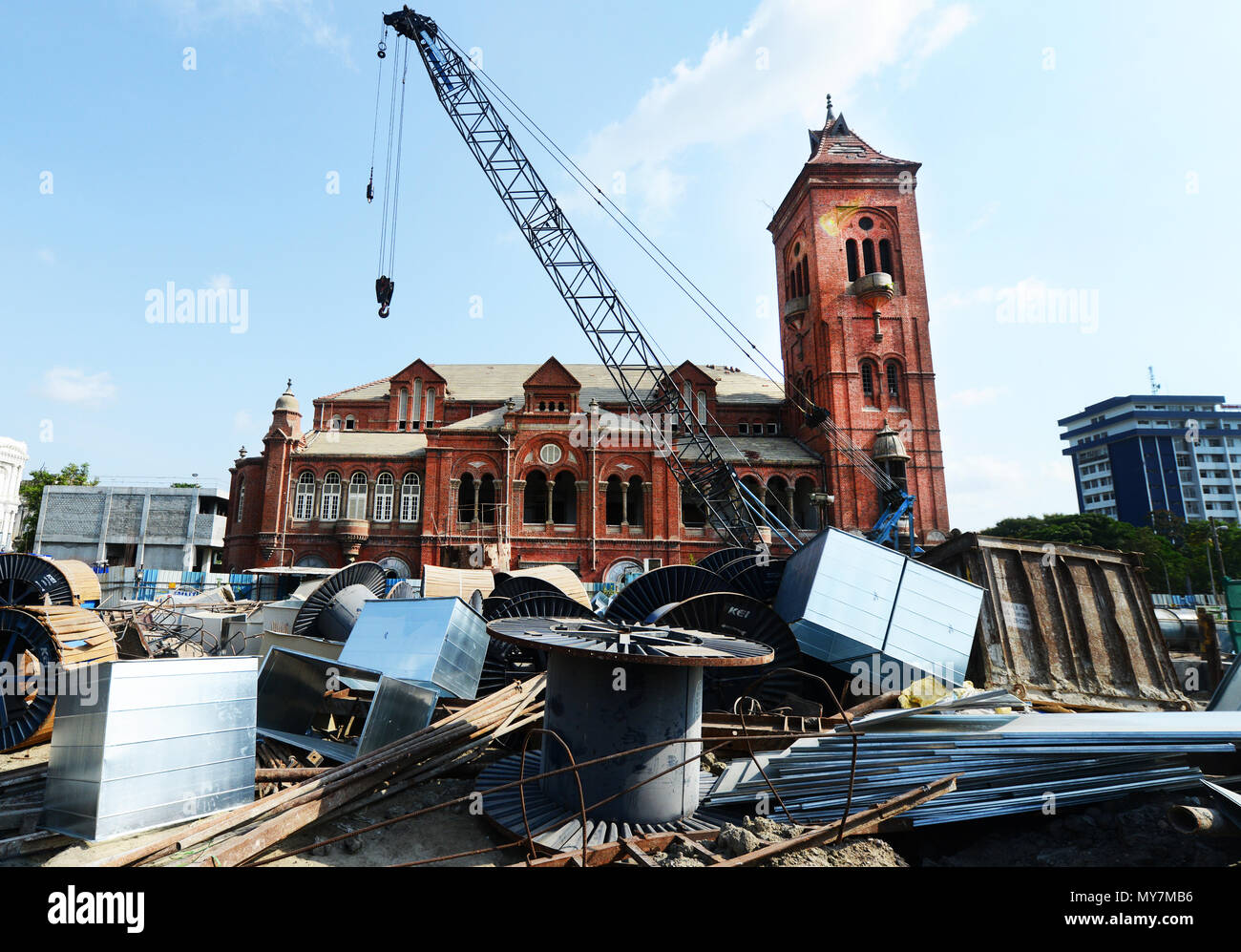 Der Bau der neuen U-Bahn U-Bahn in Chennai, Indien Stockfotografie - Alamy