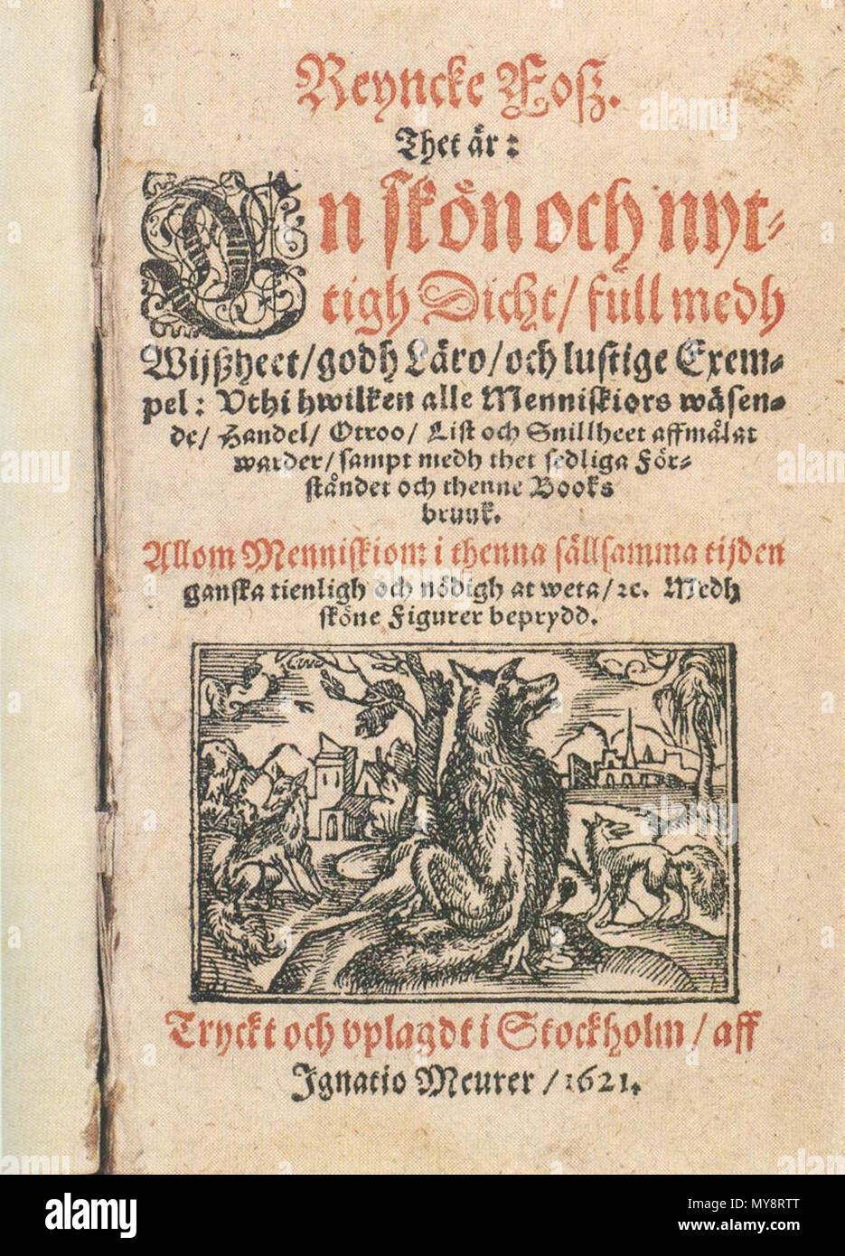 . Svenska: Folkboken Reineke Vos, 1621, ist tryckt översatt av ...