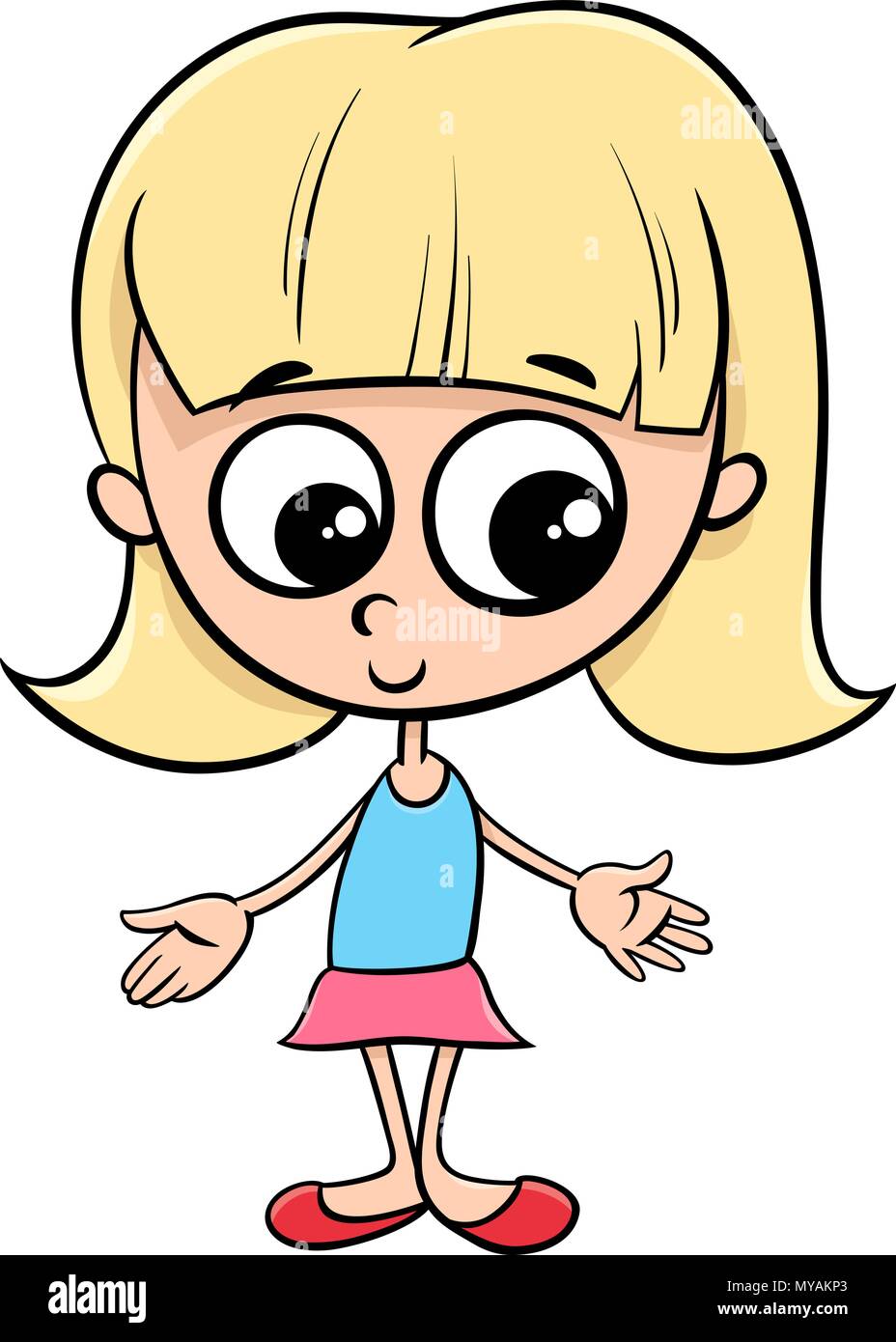 Comicfigur Illustration von niedlichen kleinen Mädchen Stock ...