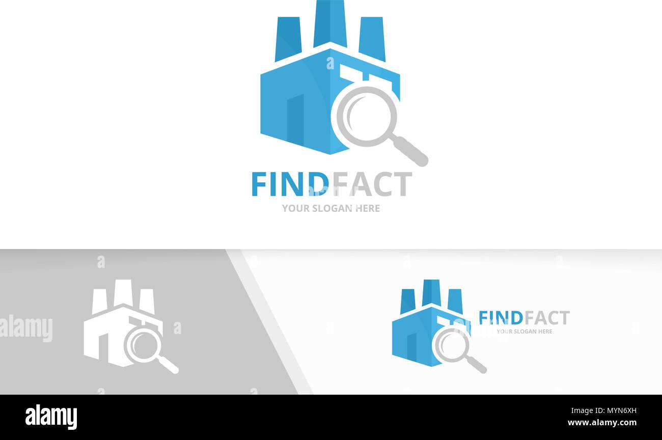 Vektor Factory und Lupe logo Kombination. Industrie und ...
