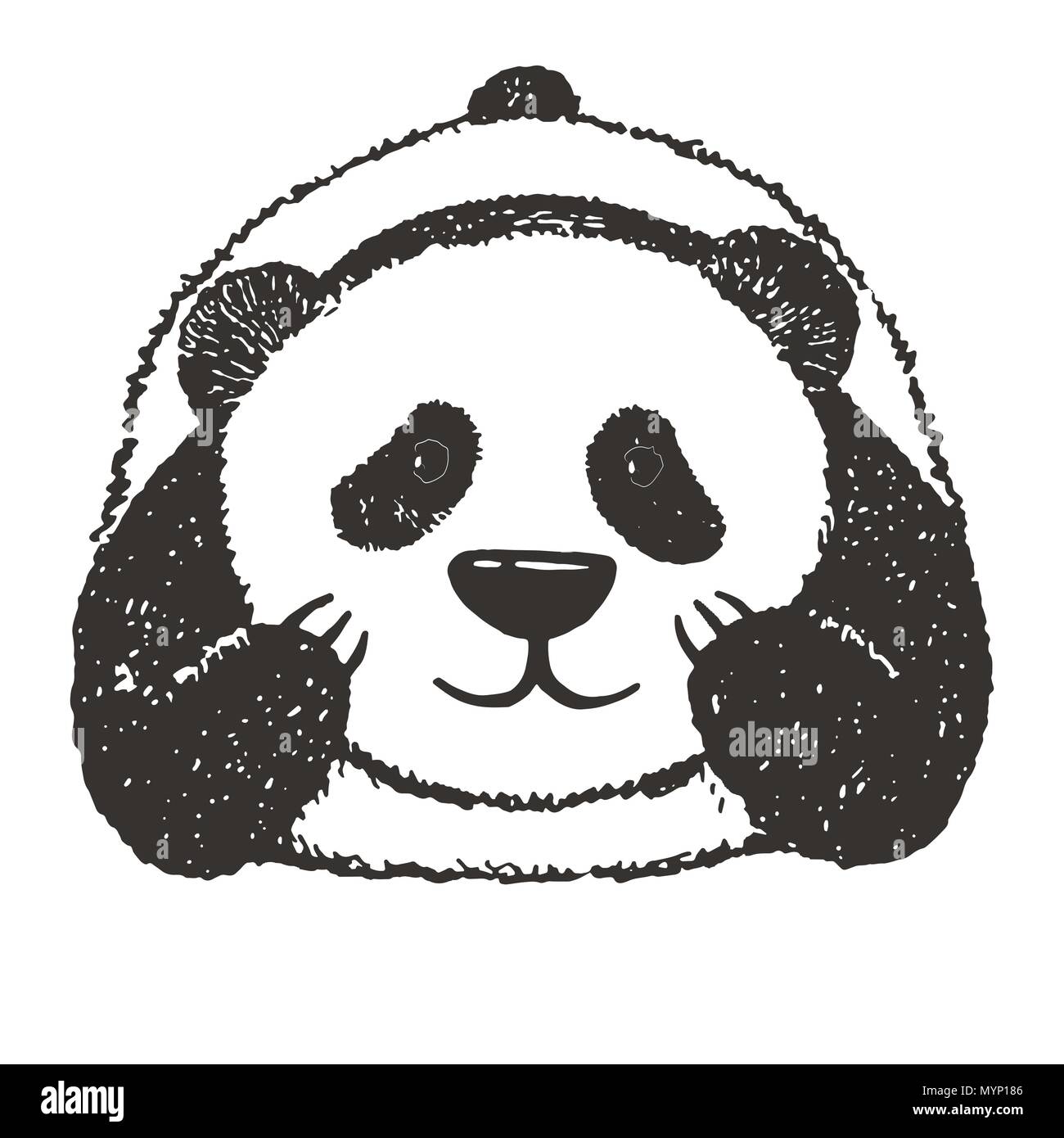 Skizze einer Cartoon Panda. Vector Illustration Stock-Vektorgrafik - Alamy