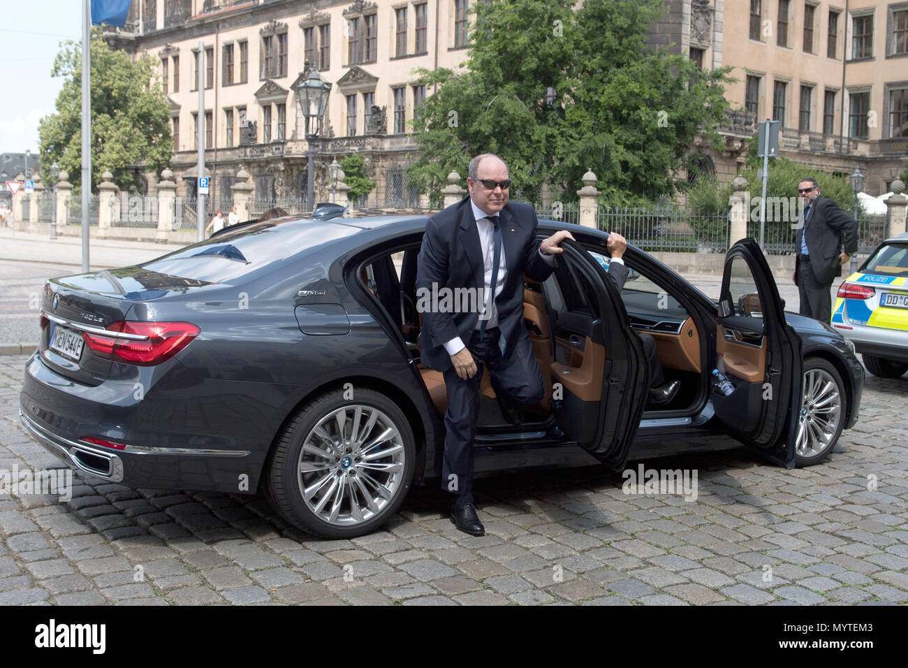 08. Juni 2018, Deutschland, Dresden: Fürst Albert II. von Monaco ...