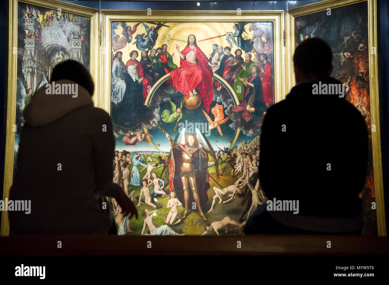 Das letzte Gericht Triptychon von deutschen Maler Hans Memling zwischen 1467 und 1471 gemalt für ...