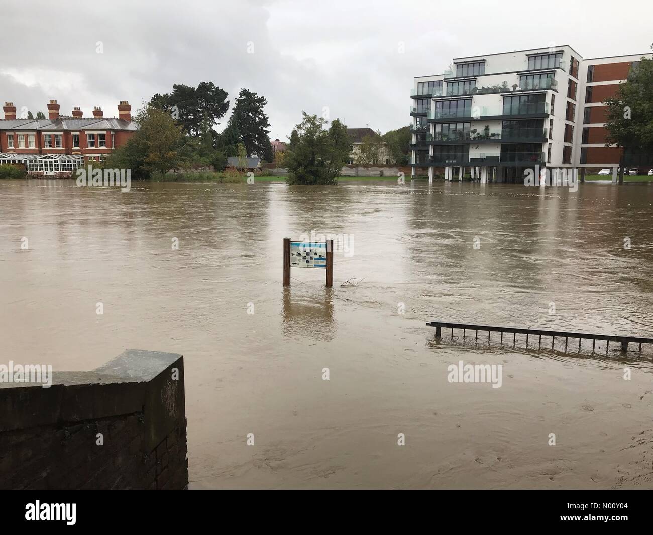 UK Wetter - Überschwemmung, Hereford - Am Sonntag, den 14. Oktober 2018 ...
