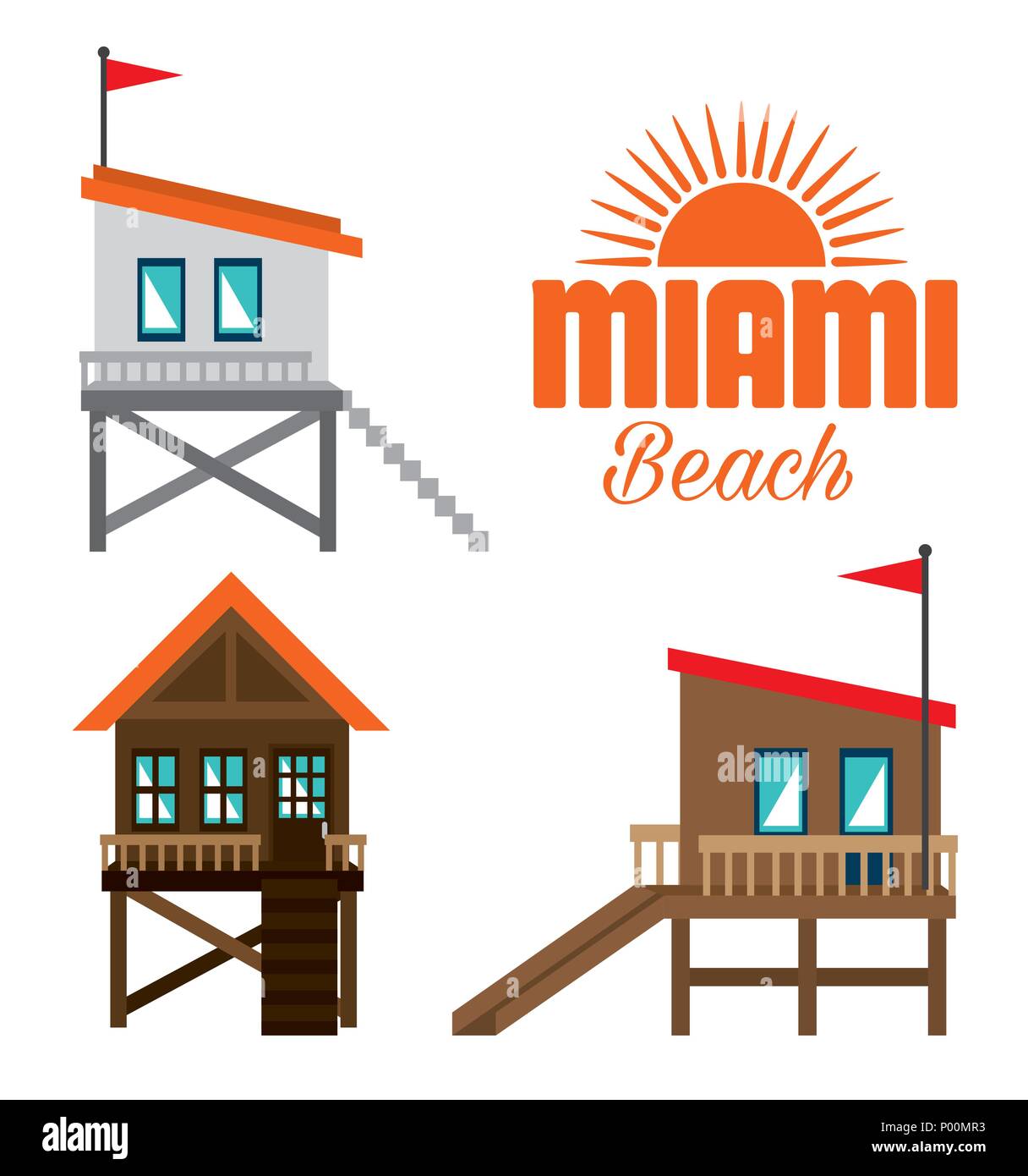 Florida beach rettungsschwimmer turm Stock-Vektorgrafiken kaufen - Alamy
