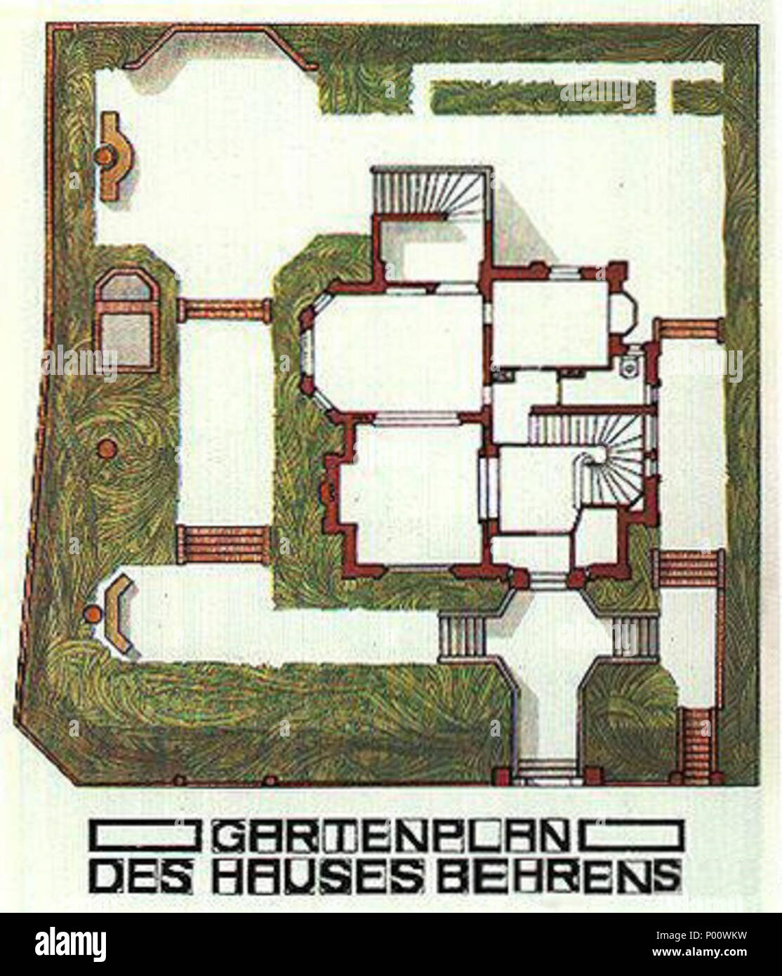 . Englisch: Garten Plan des Hauses entworfen von Peter Behrens an der ... . Englisch: Garten Plan des Hauses entworfen von Peter Behrens an der ...