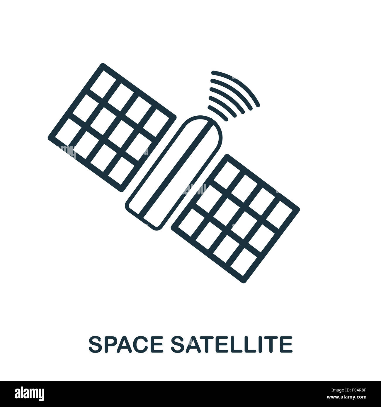 Platz Sat-Symbol. Flat Style Icon Design. UI. Abbildung: Raum Sat ...