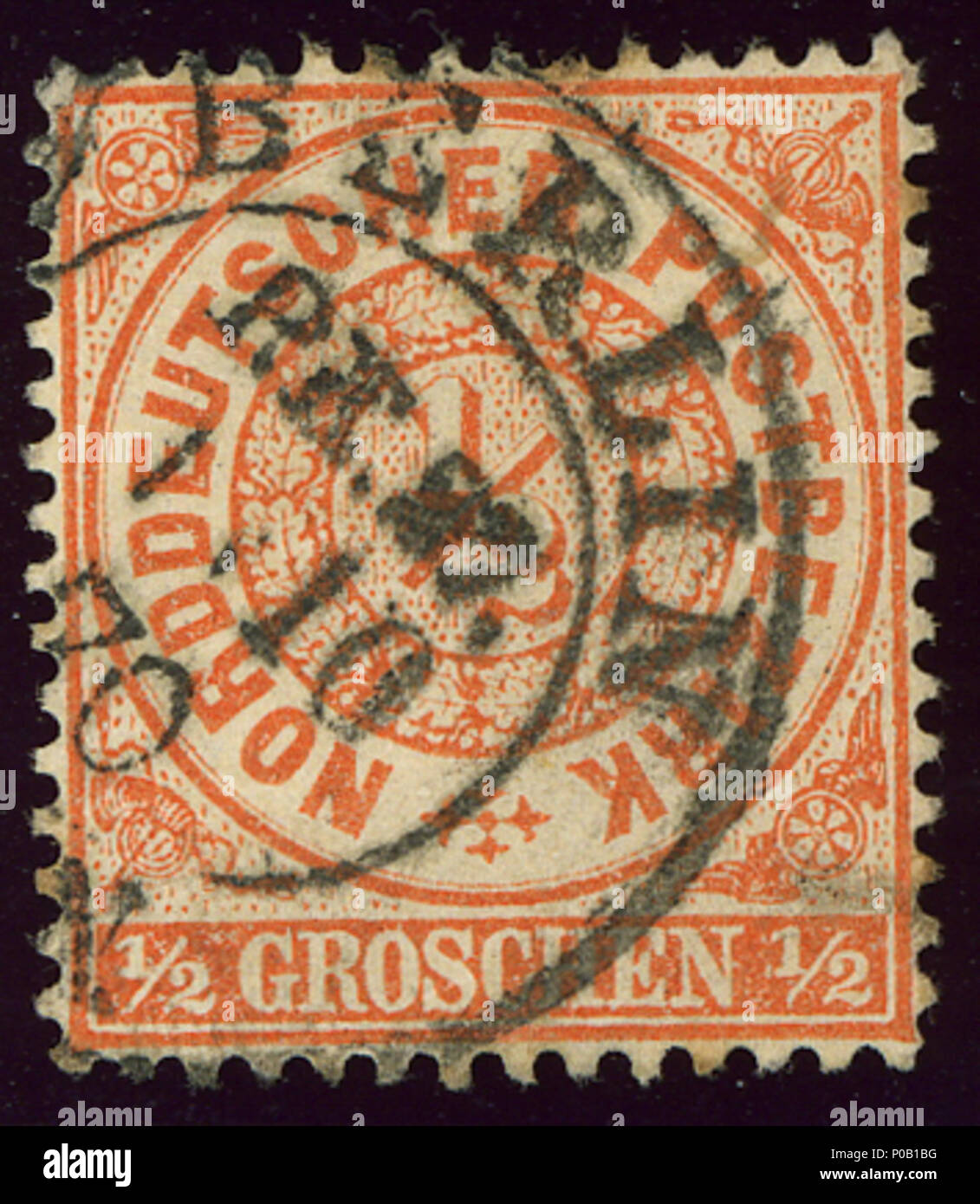 . Englisch: Stempel des Norddeutschen Bundes, 1/2 Groschen Ausgabe 1869 ...