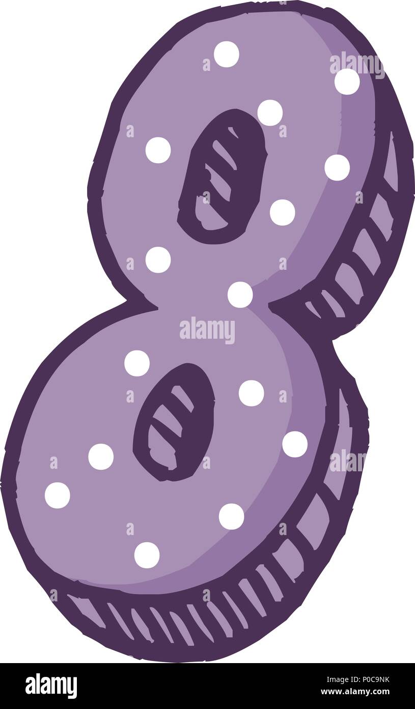 Bunte Reihe acht Symbol auf weißem Hintergrund, Vector Illustration ...