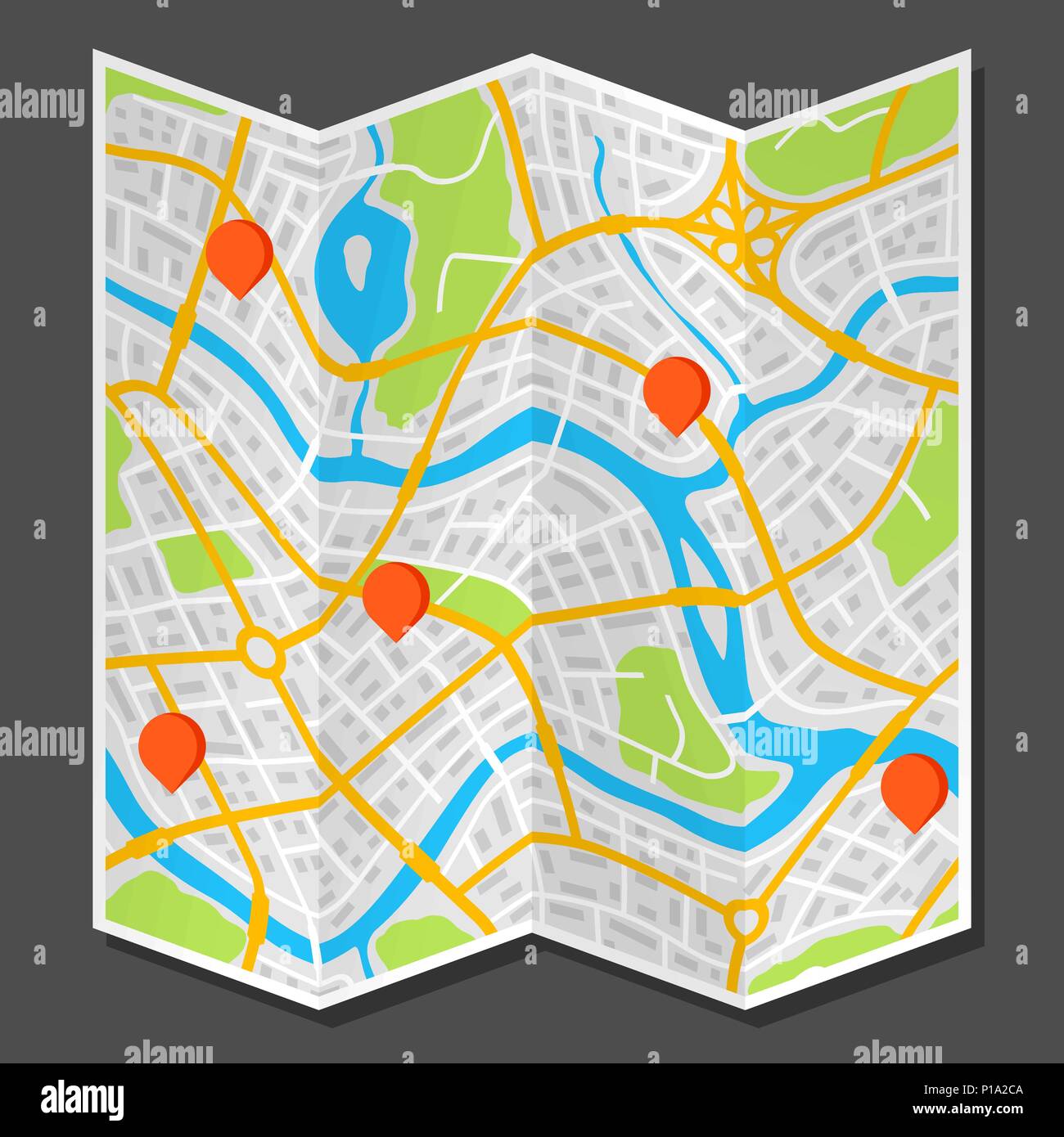 Stadtplan der kreuzung Stock-Vektorgrafiken kaufen - Alamy