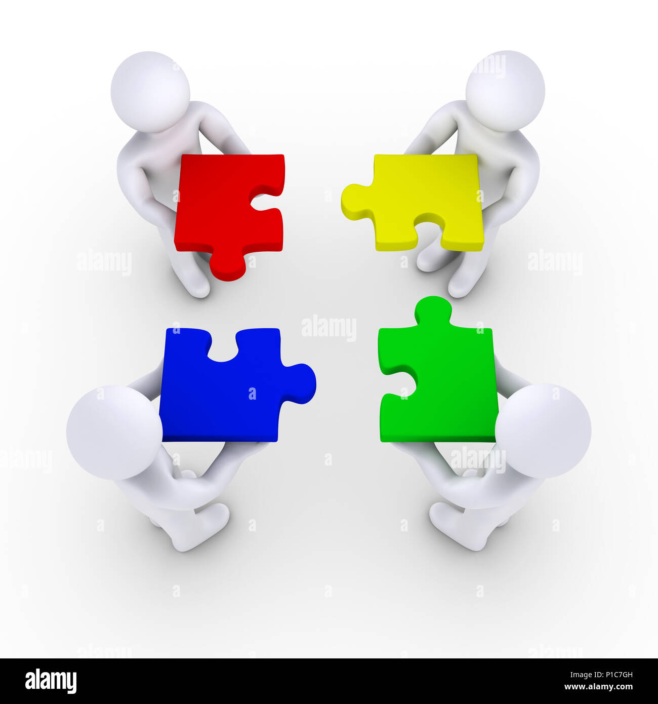 3d render people puzzle pieces -Fotos und -Bildmaterial in hoher ...