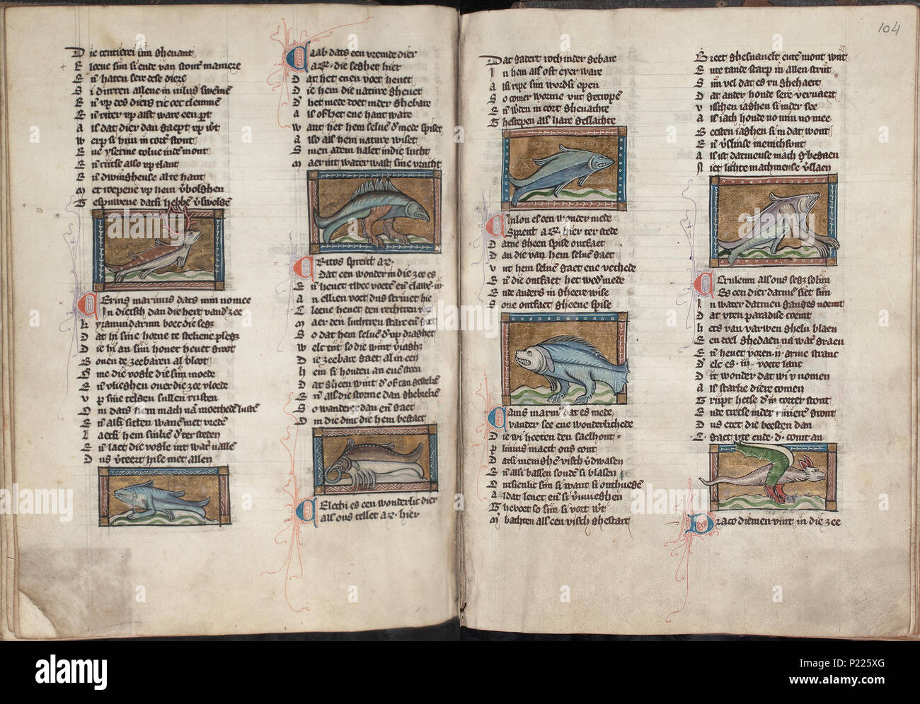 . "Der Naturen bloeme - Jacob van Maerlant-KB KA 16-Folios 103 V (links ...