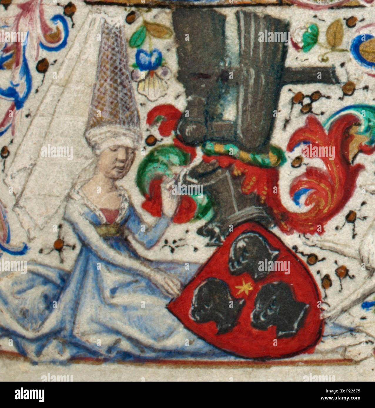 . Frau das Wappen von Simon de Varie - Miniatur aus Folio 025 rfrom ...