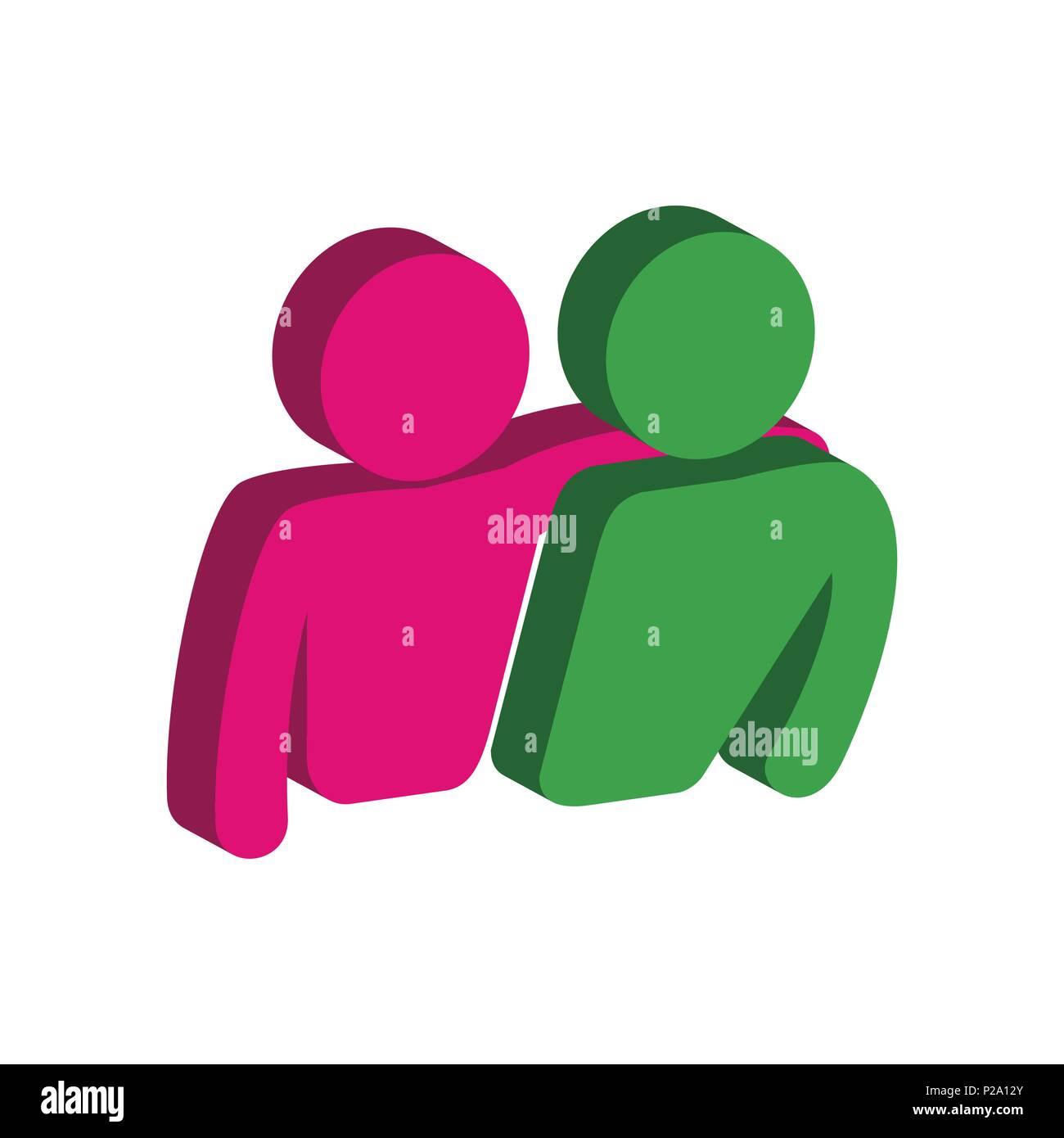 Freunde, Freundschaft Symbol. Flache isometrische Symbol oder Logo. 3D ...