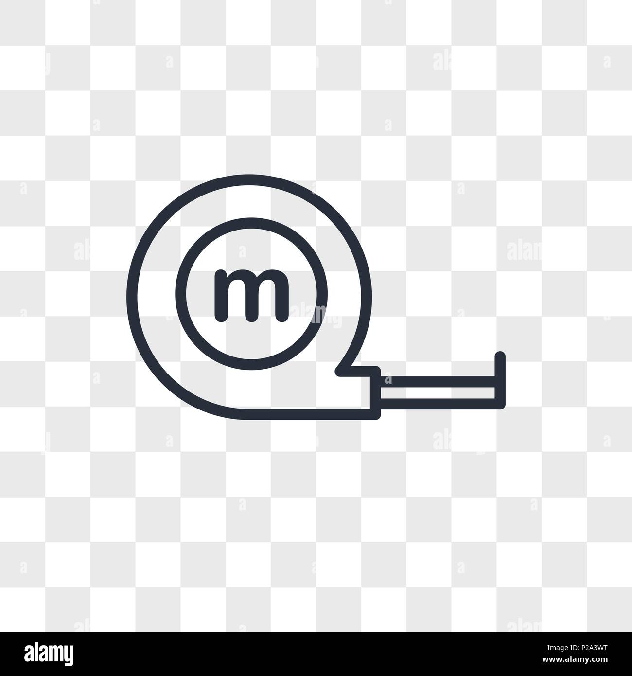 Maßband vektor Icon auf transparentem Hintergrund isoliert, Maßband ...