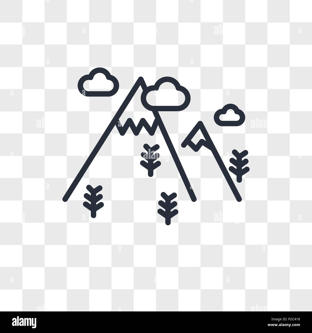 Berg vektor Icon auf transparentem Hintergrund isoliert, Berg logo ...