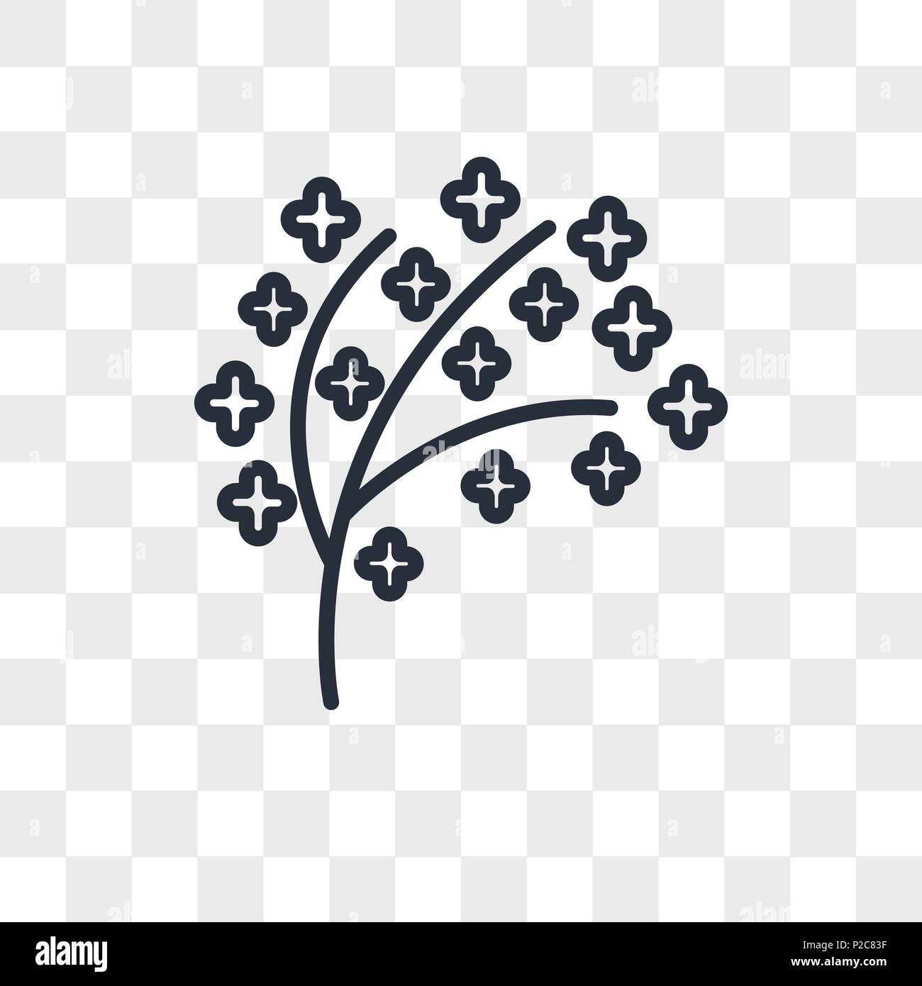 Baum Zweige mit Blättern vektor Icon auf transparentem Hintergrund ...