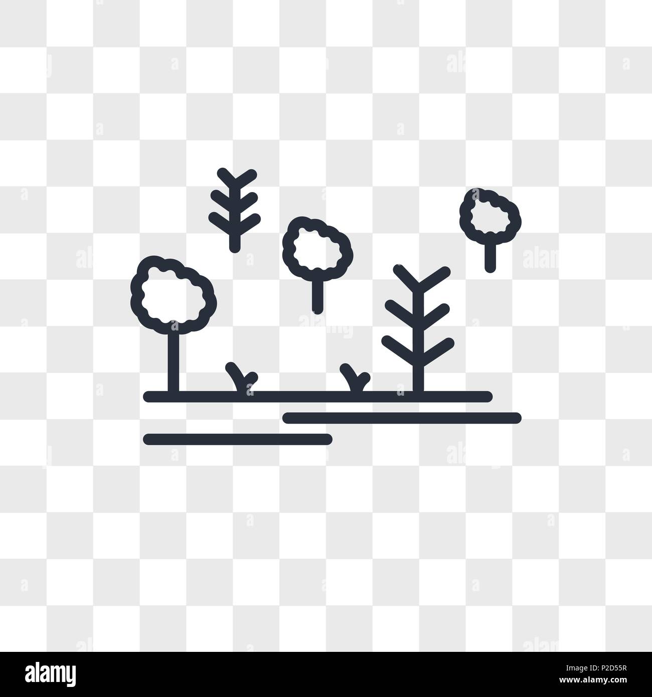 Wald vektor Icon auf transparentem Hintergrund isoliert, Wald logo ...