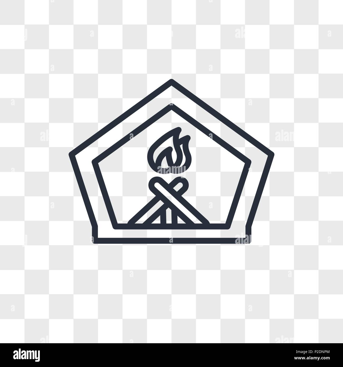 Kamin vektor Icon auf transparentem Hintergrund isoliert, Kamin logo ...