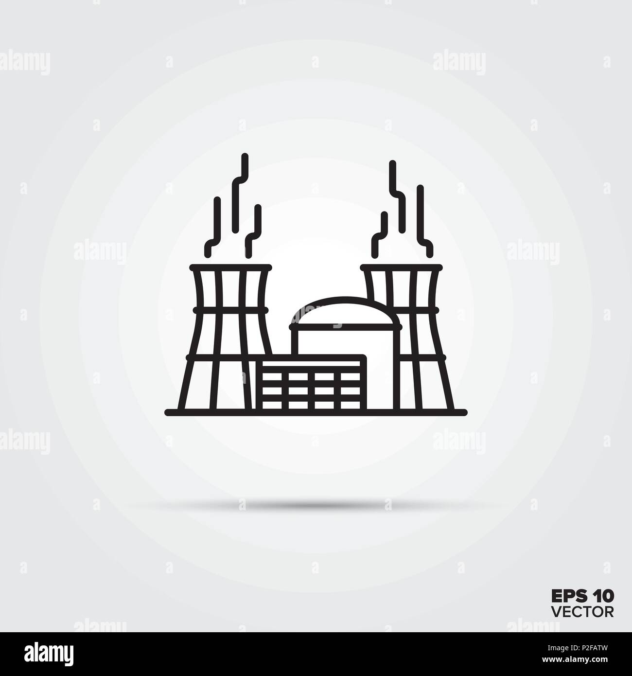 Atomkraftwerk Symbol Leitung Vektor. Industrie und Energie Symbol Stock ...