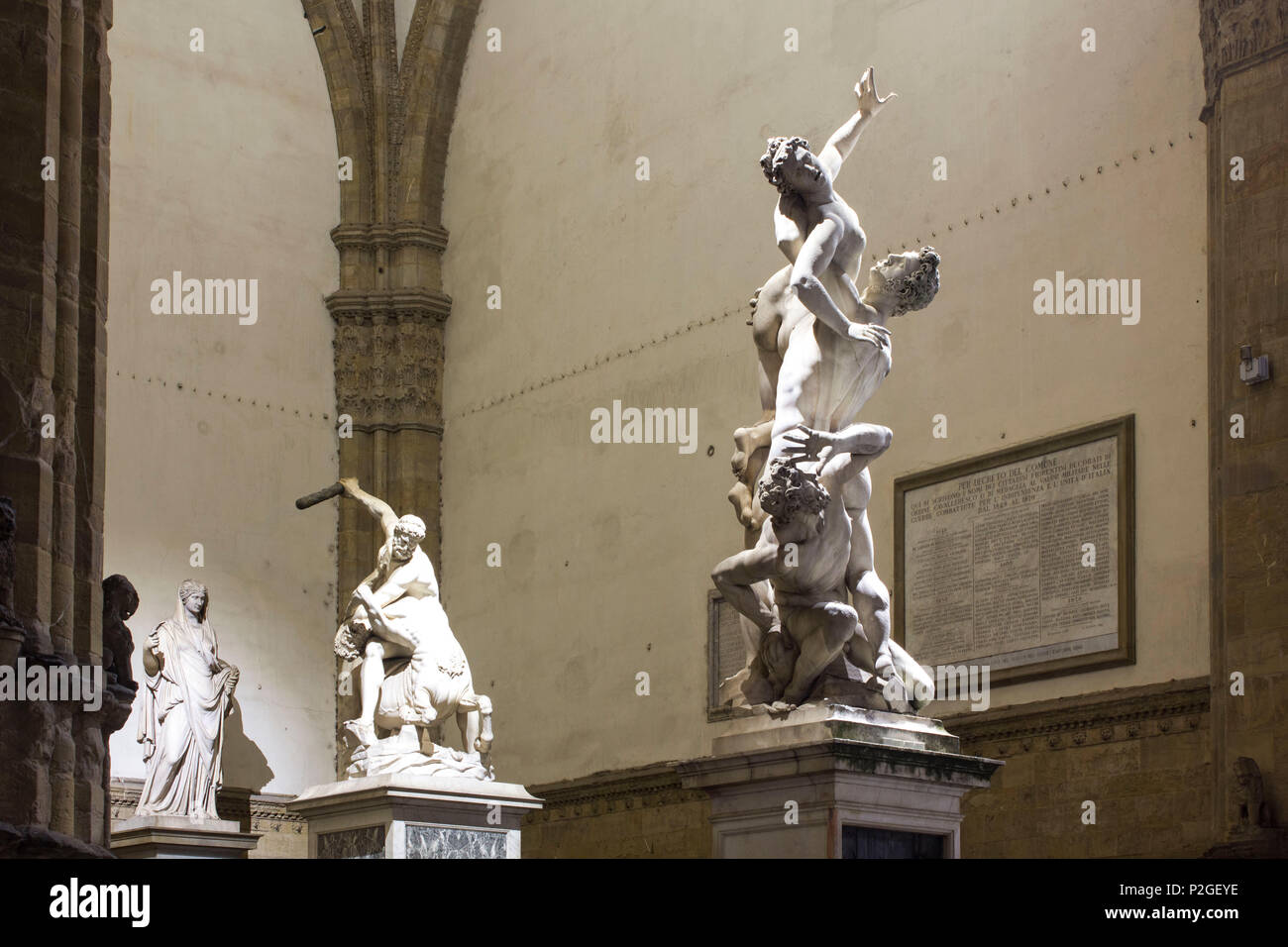 Florenz, Italien - 30. Oktober 2015: Der Raub der Sabine und Herkules ...