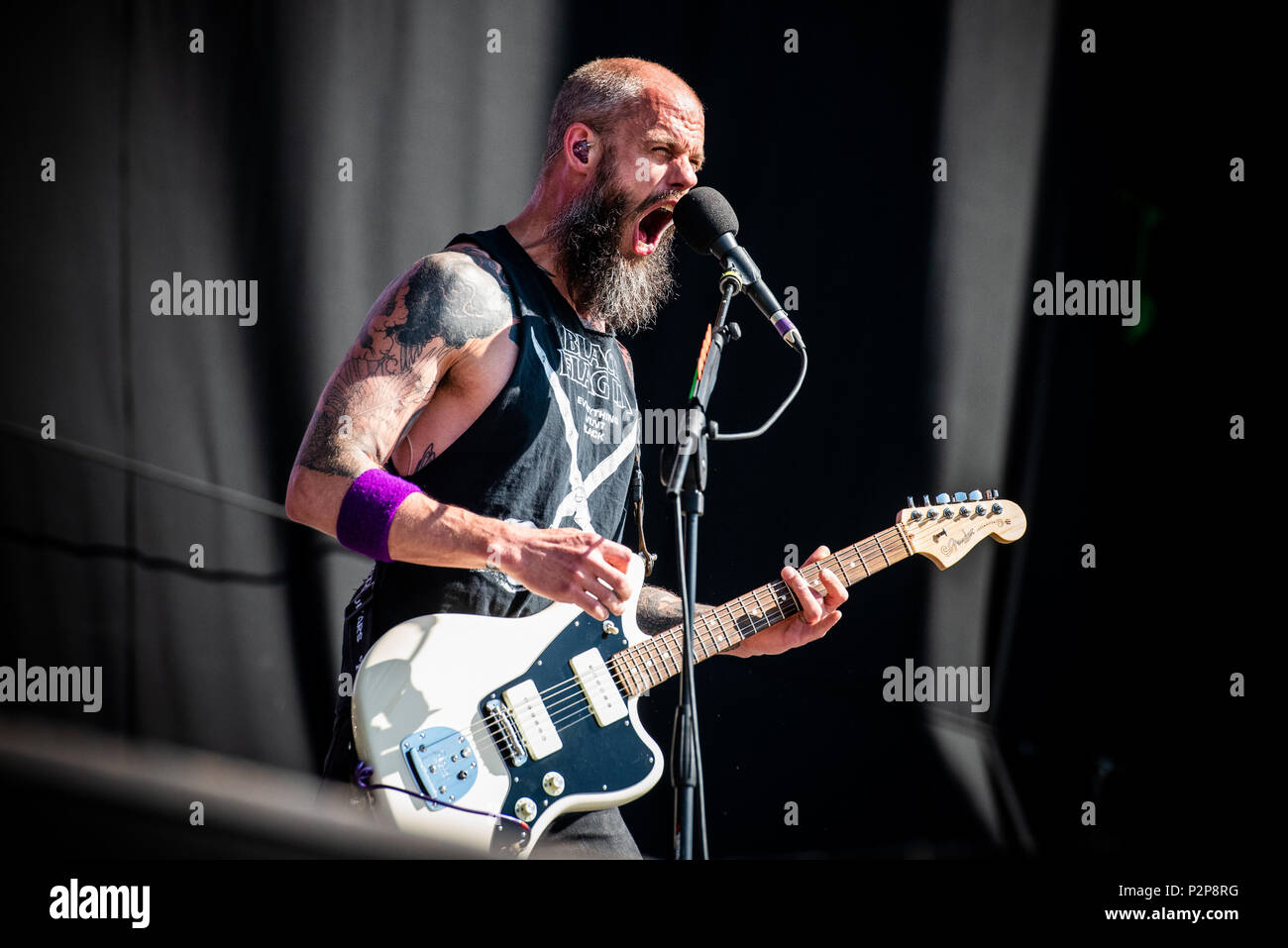 Die amerikanische heavy metal band Baroness live auf der Bühne des ...