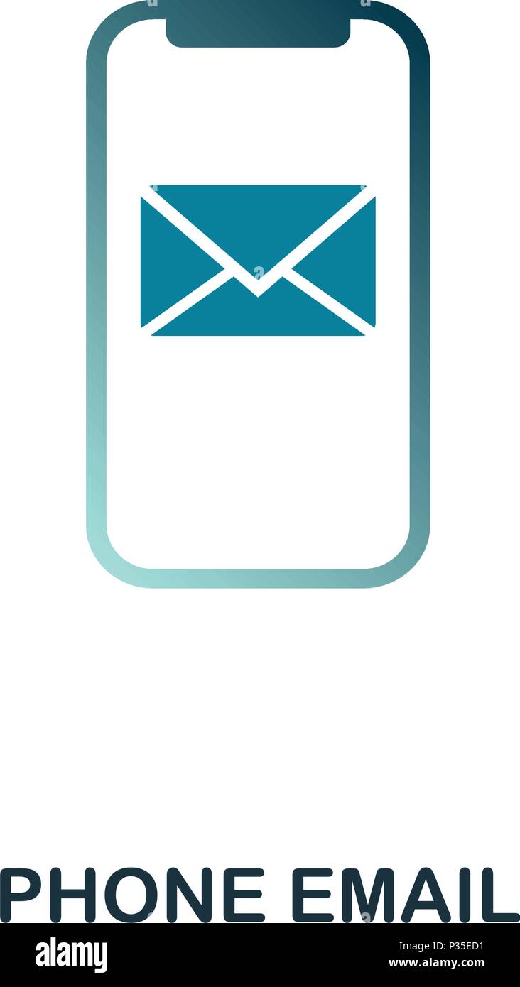 Telefon E-Mail Symbol. Flat Style Icon Design. UI. Abbildung: Telefon E ...