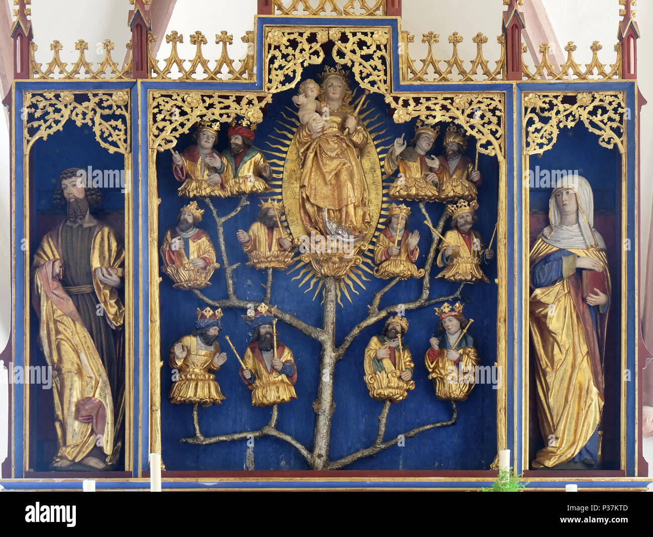 Die Wurzel Jesse, der Altar in der Kapelle Amorsbrunn in Amorbach, Wald ...