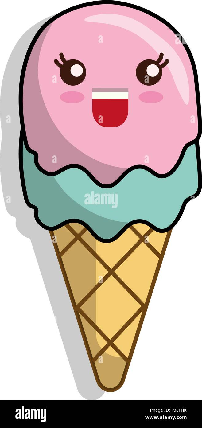 Cartoon ice cream cone smiling Stock-Vektorgrafiken kaufen - Alamy