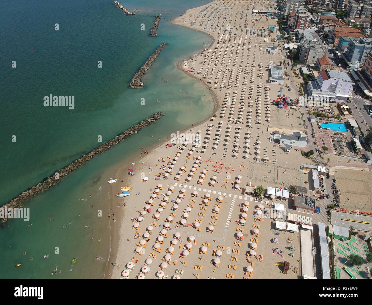 Aerial view rimini beach italy -Fotos und -Bildmaterial in hoher ...