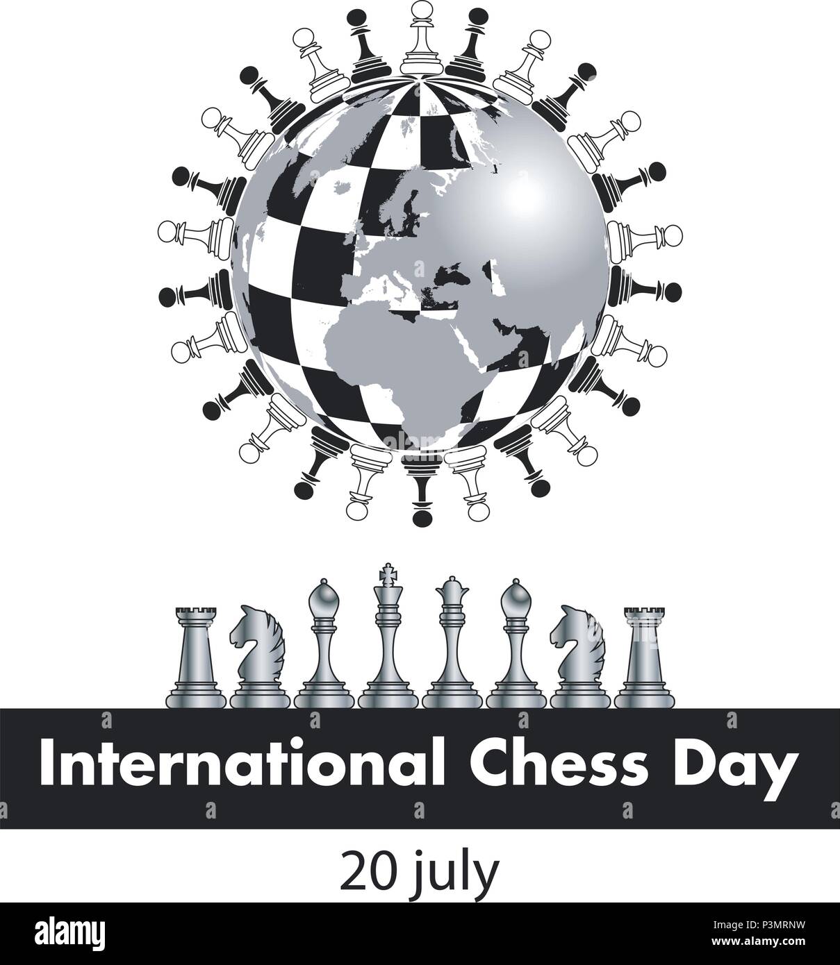 Die International Chess Tag jährlich gefeiert wird am 20. Juli ...