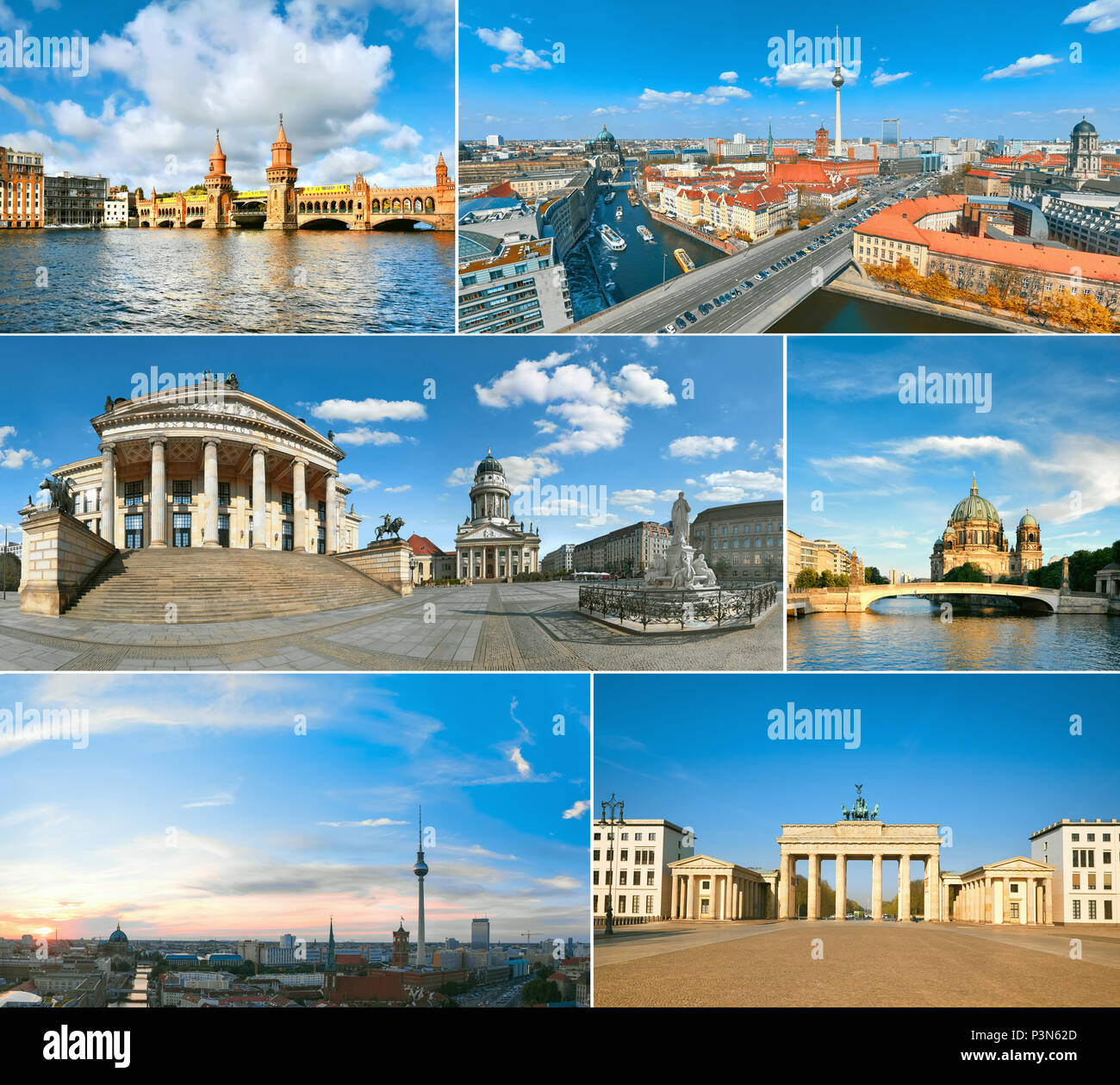 Schönen Berlin, ein Satz von sechs Bilder mit berühmten ... Schönen Berlin, ein Satz von sechs Bilder mit berühmten ...