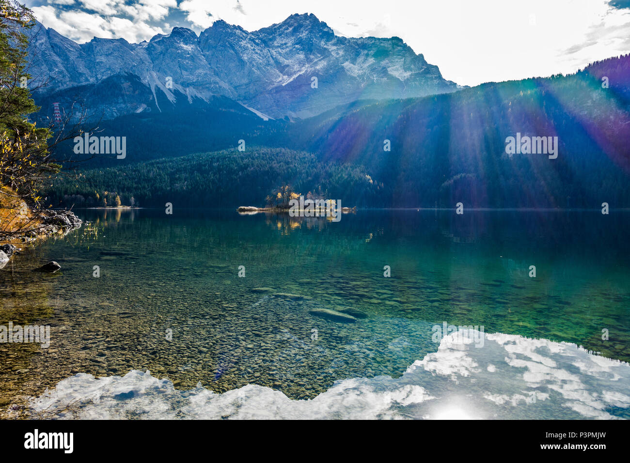 Eibsee und Zugspitze Bayern Deutschland Stockfotografie - Alamy