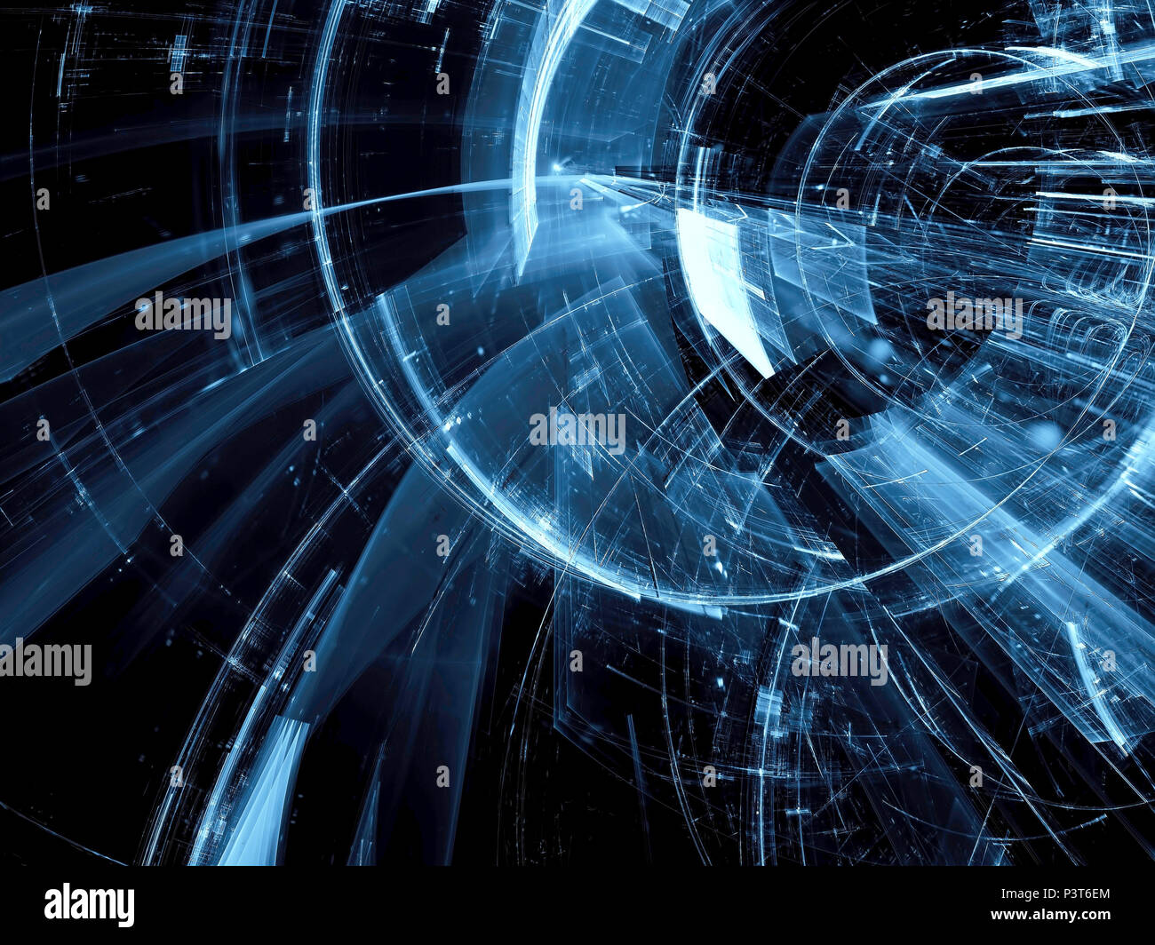 Tech Hintergrund-abstrakten computer-Bild erzeugt. Fraktal Kunst: Blau ...