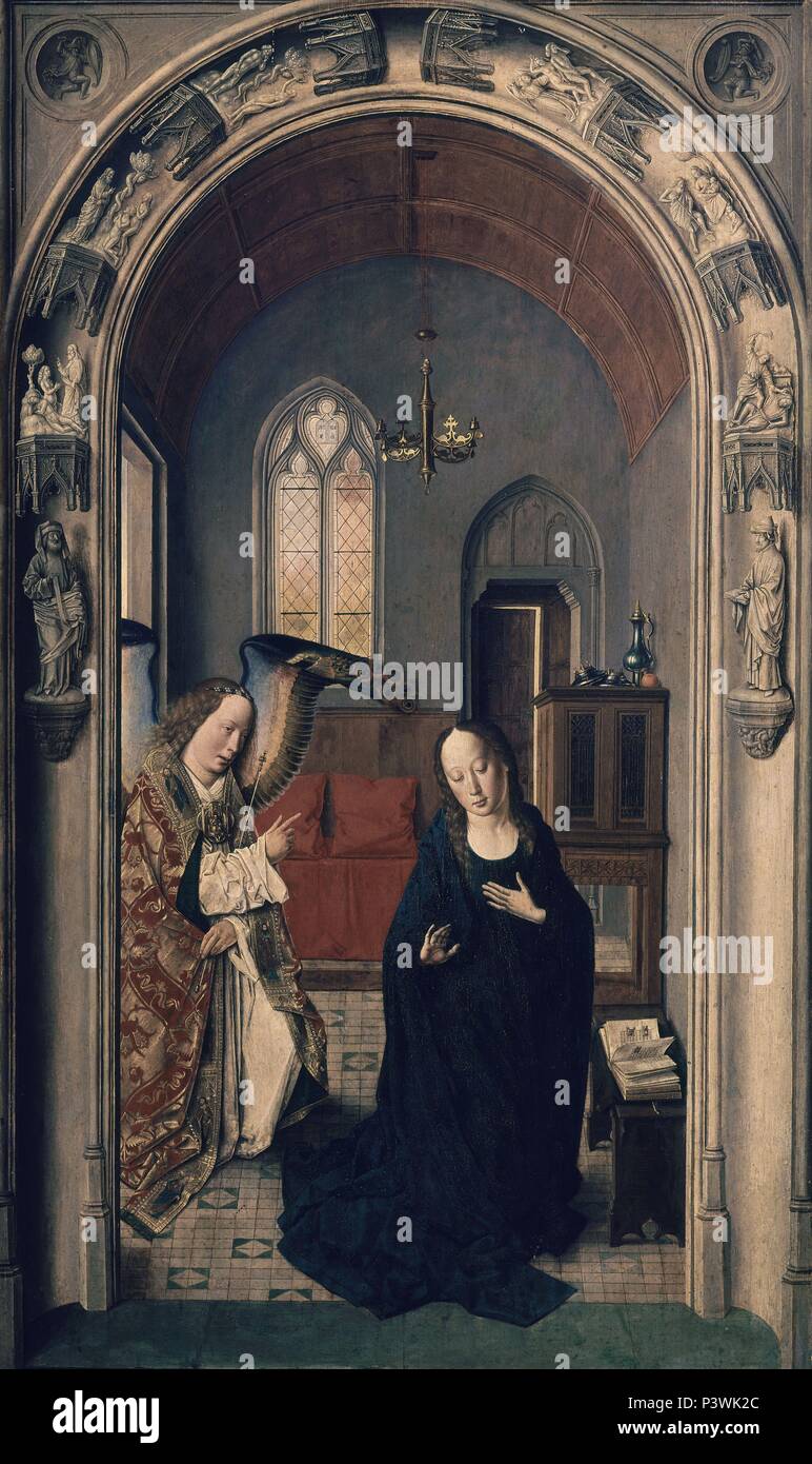 TRIPTICO DE LA VIDA DE LA VIRGEN - LA ANUNCIACION - 1445-O/T - 80 x56-NP 1461 - GOTICO FLAMENCO ...