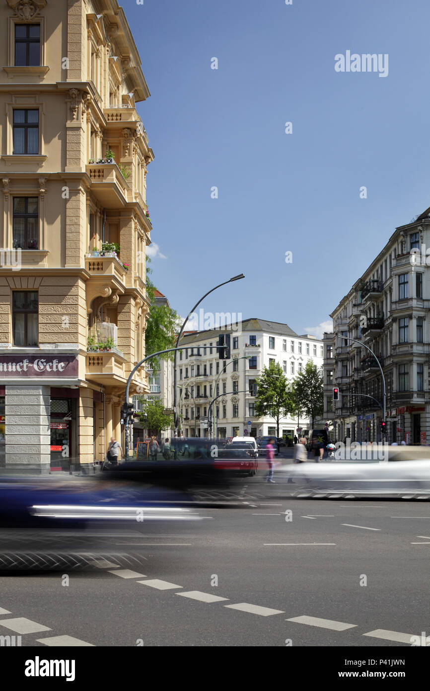 Berlin, Deutschland, alte Gebäude an Kaiser-Wilhelm-Platz Ecke ...