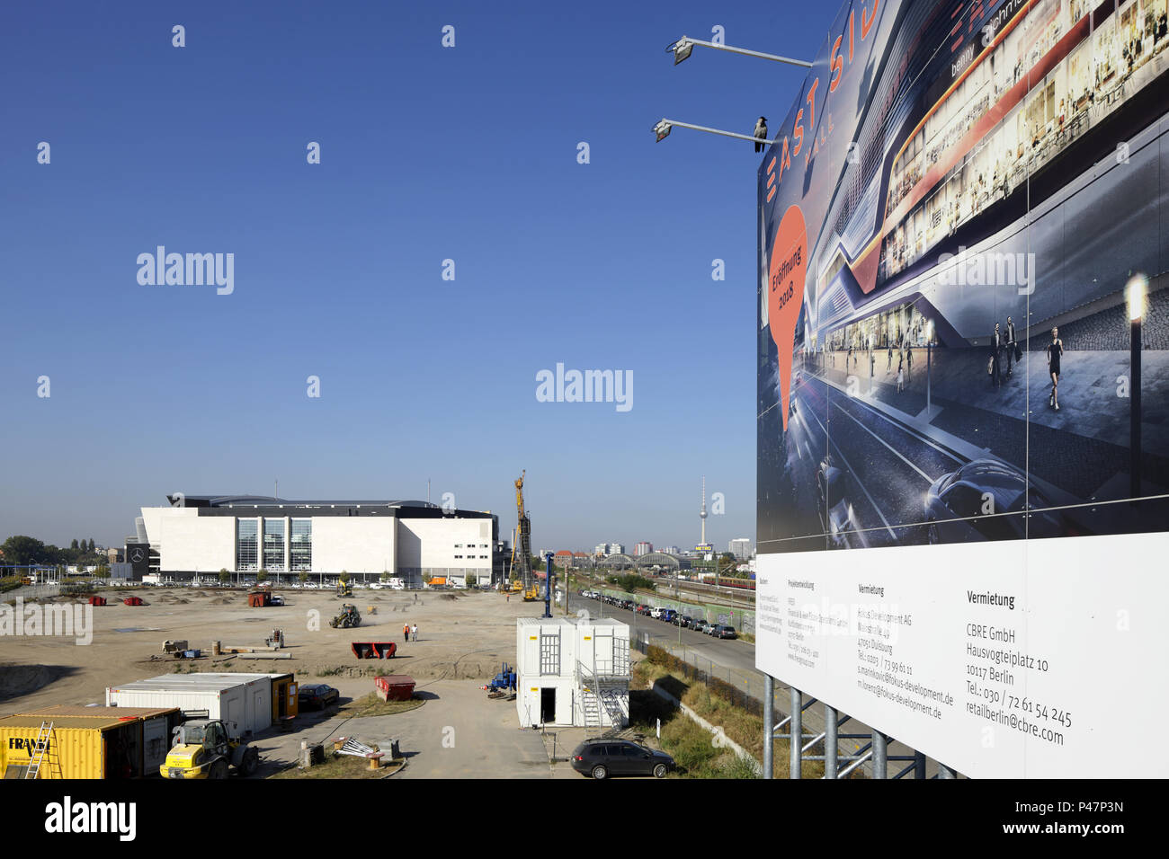 Berlin, Deutschland, Baustelle für die Shopping Mall East Side Mall auf ...