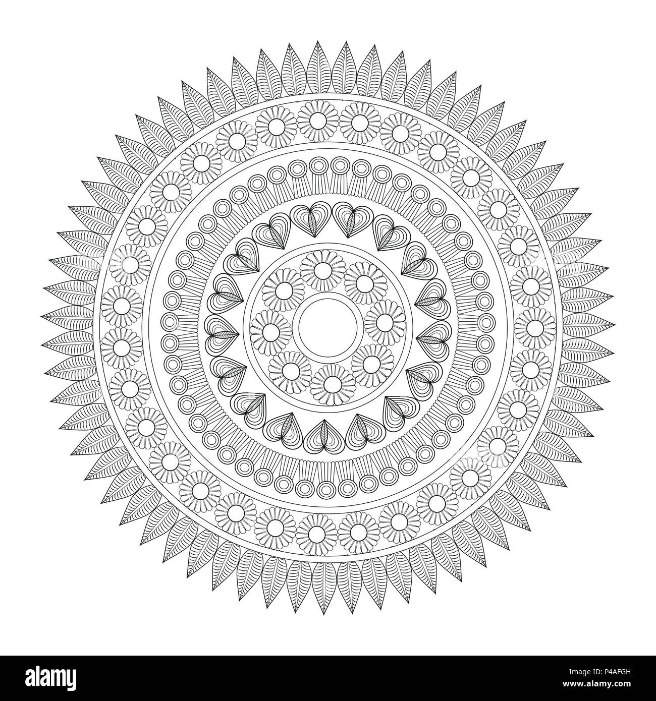 Mandalas indische Emblem Stock-Vektorgrafik - Alamy