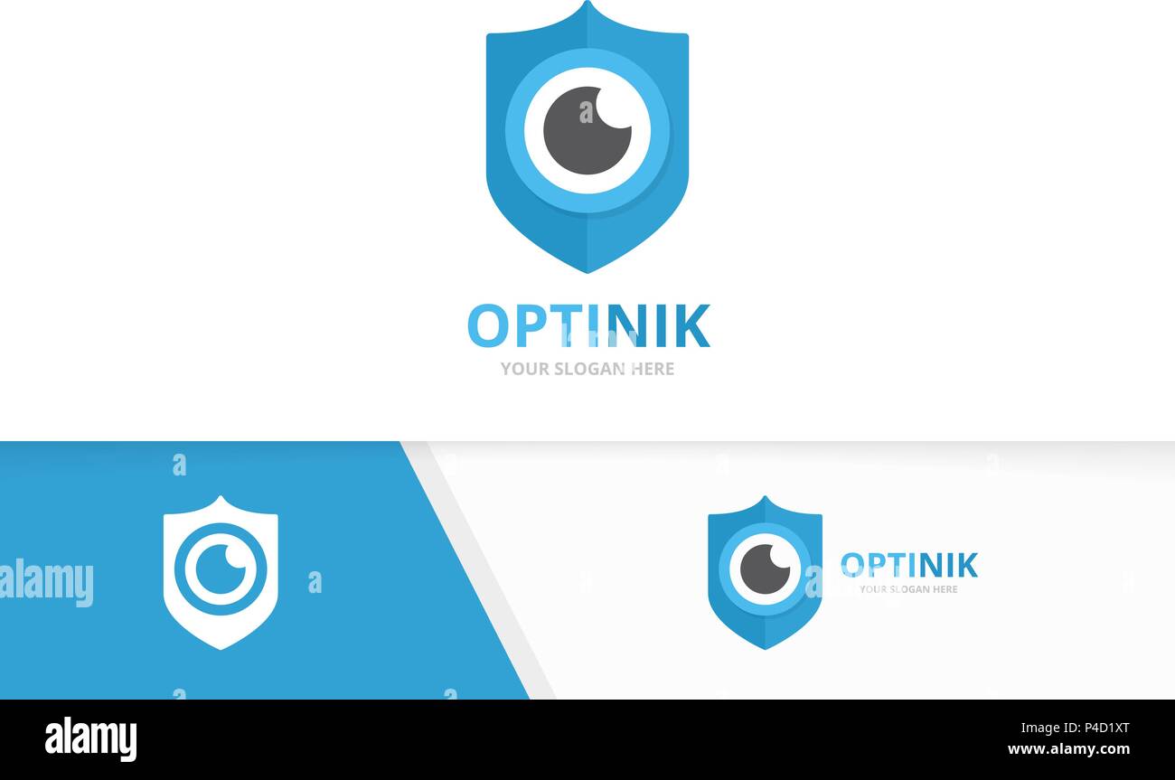 Vector Eye und Schild logo Kombination. Optik und Sicherheit Symbol ...